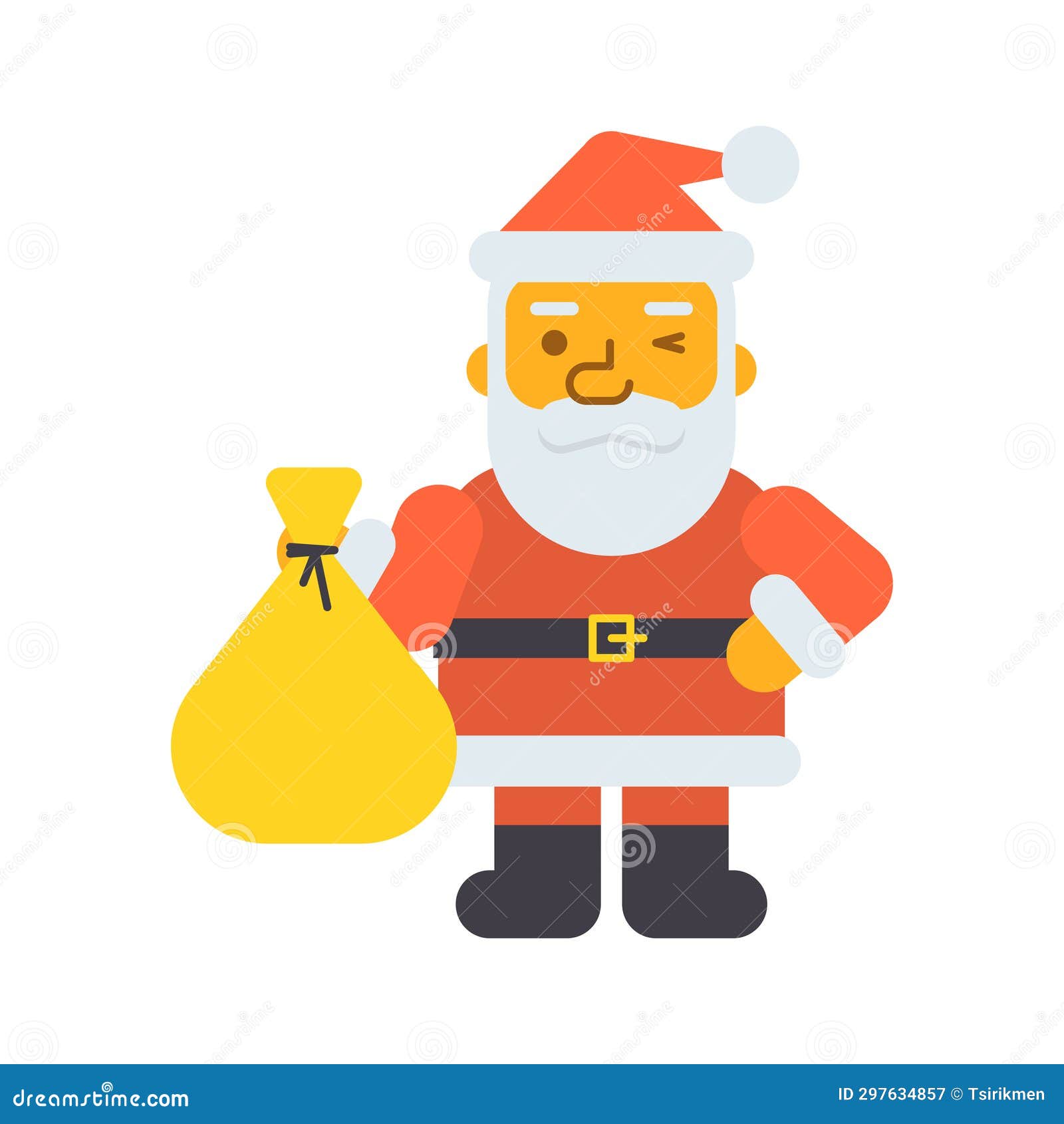 Santa Holding Bag Gifts and Winking Stock Illustration - Illustration ...