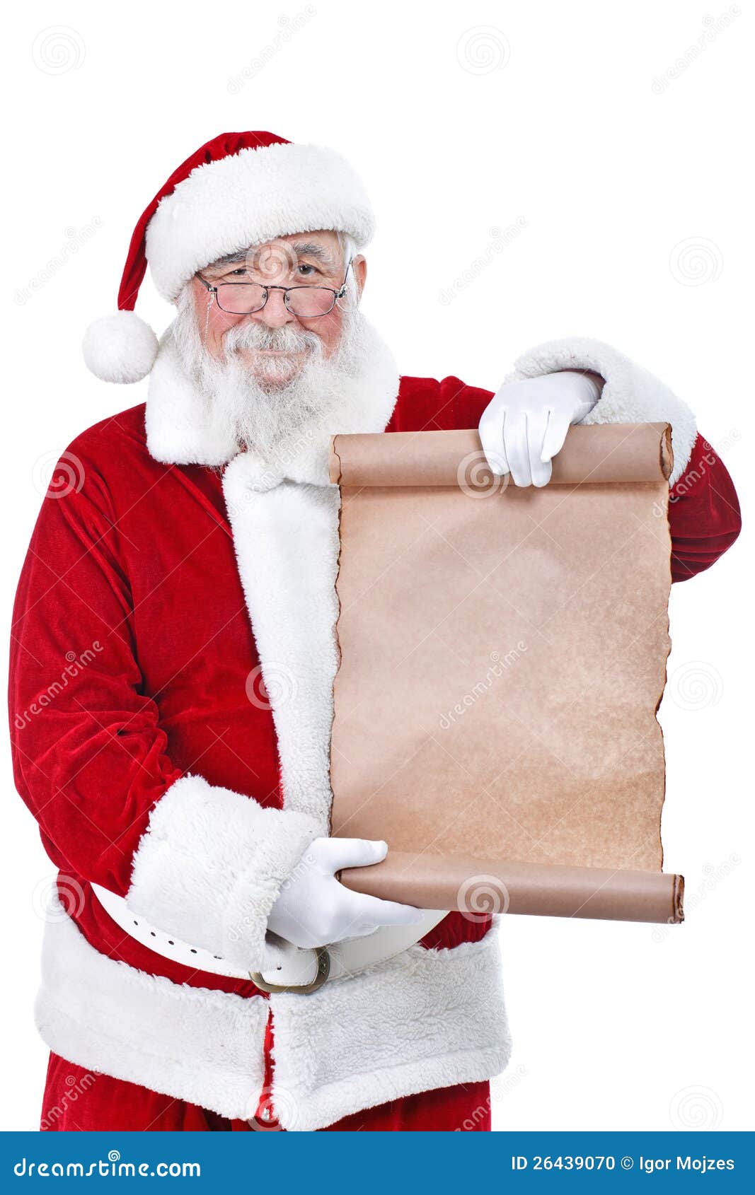 Santa Holding Blank Scroll List Stock Photo - Image of childhood, paper ...