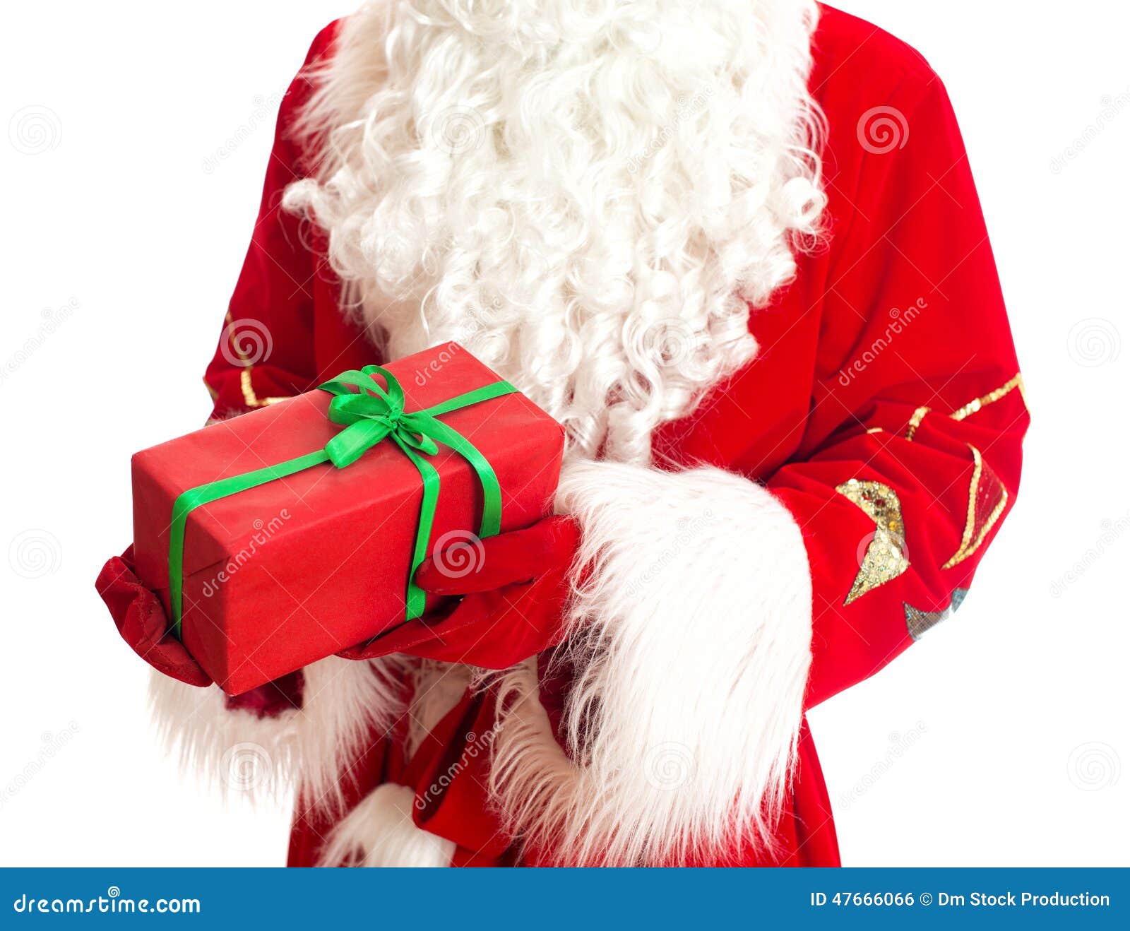 Santa is holding gift. stock photo. Image of christmas - 47666066