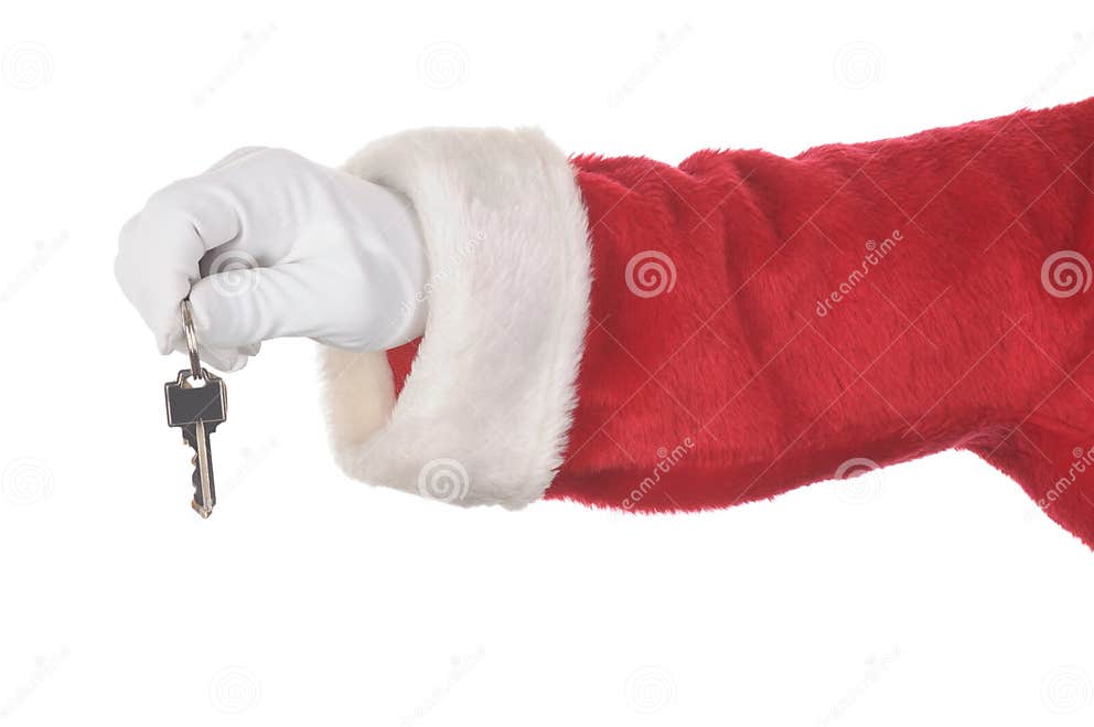 Santa Holding Keys stock image. Image of giving, xmas - 14187837
