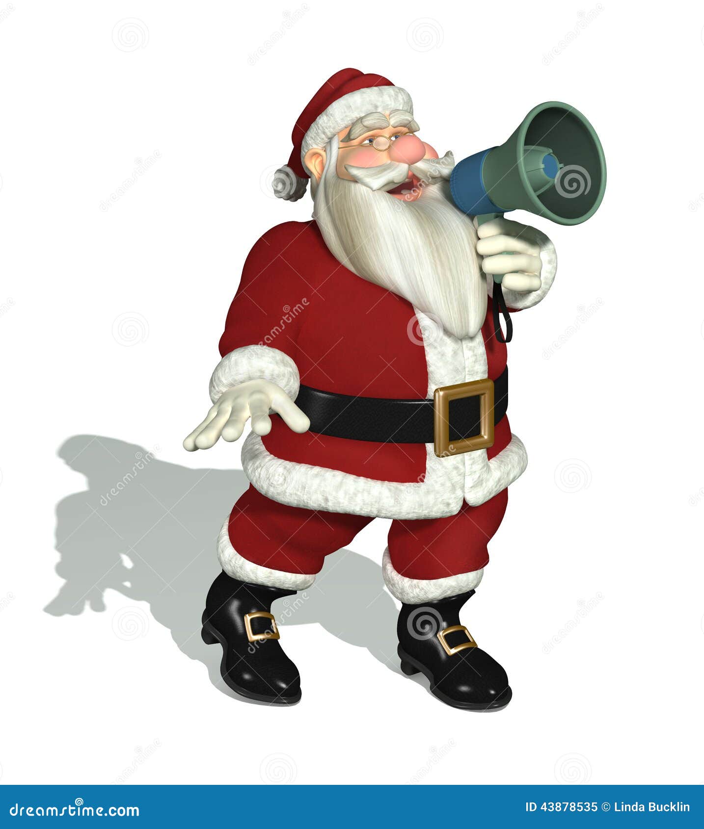 Santa Holding a Megaphone stock illustration. Illustration of important ...