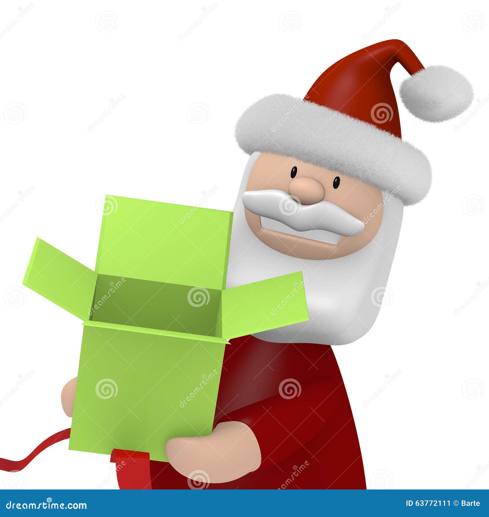 Santa Holding an Open Gift Box Stock Illustration - Illustration of ...