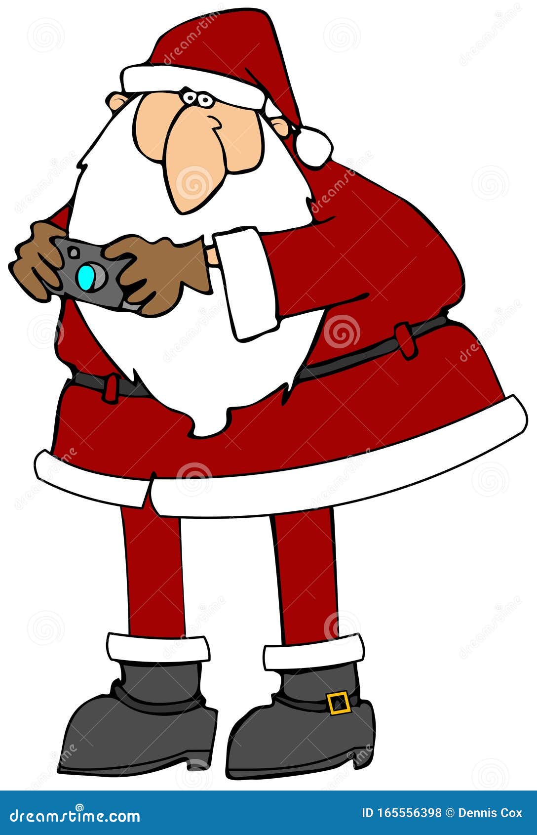 Santa Holding a Point & Shoot Camera Stock Illustration - Illustration ...