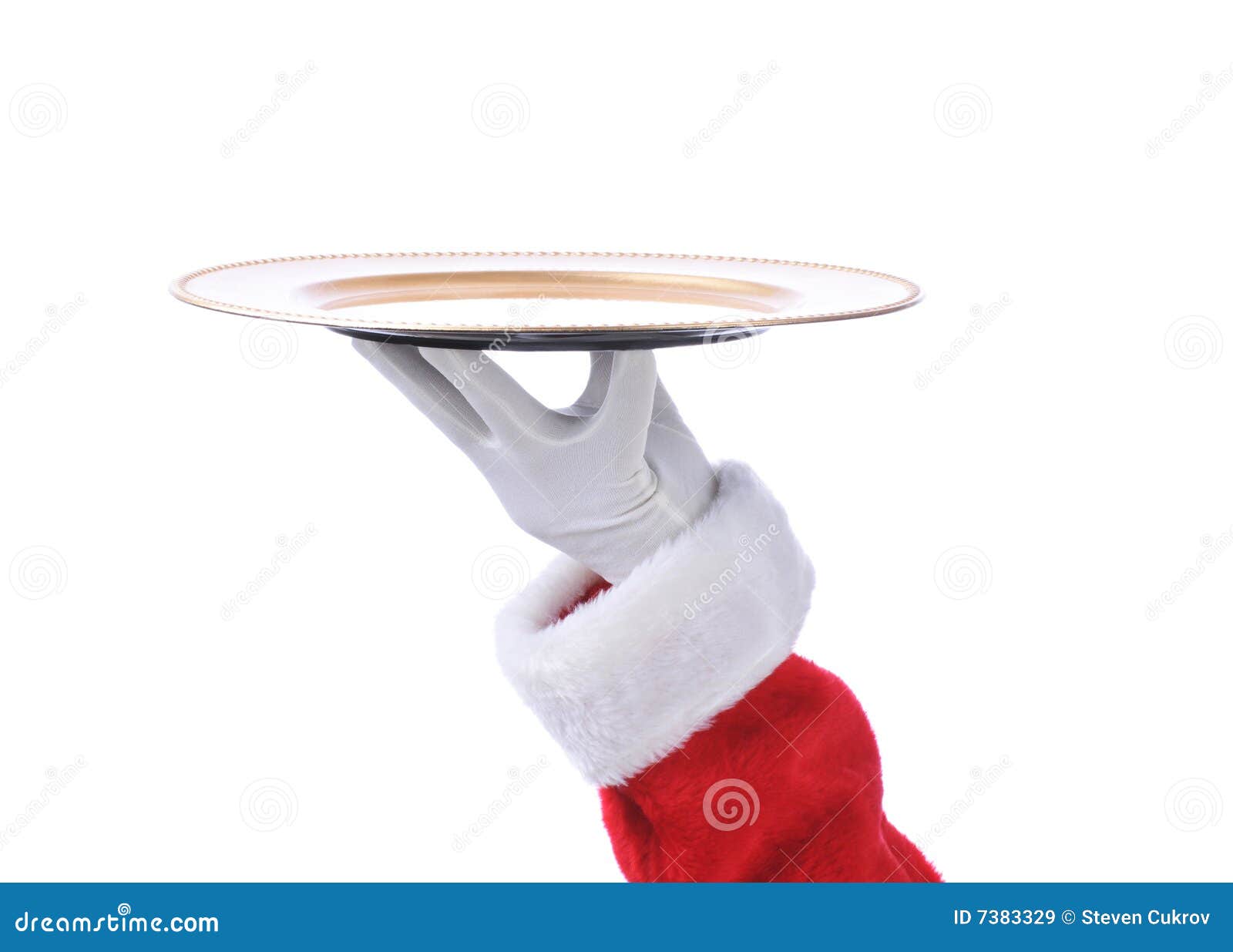 Santa Holding Serving Tray stock image. Image of serving - 7383329