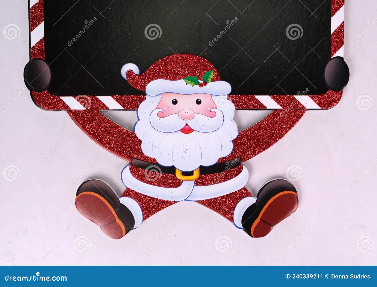 Santa Holding a Sign Board stock image. Image of cardboard - 240339211