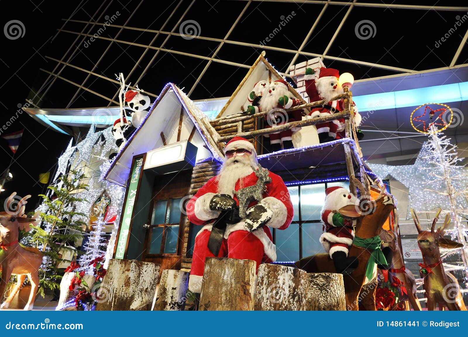 Santa Hut Christmas Display Set Stock Image - Image of festive, decor ...