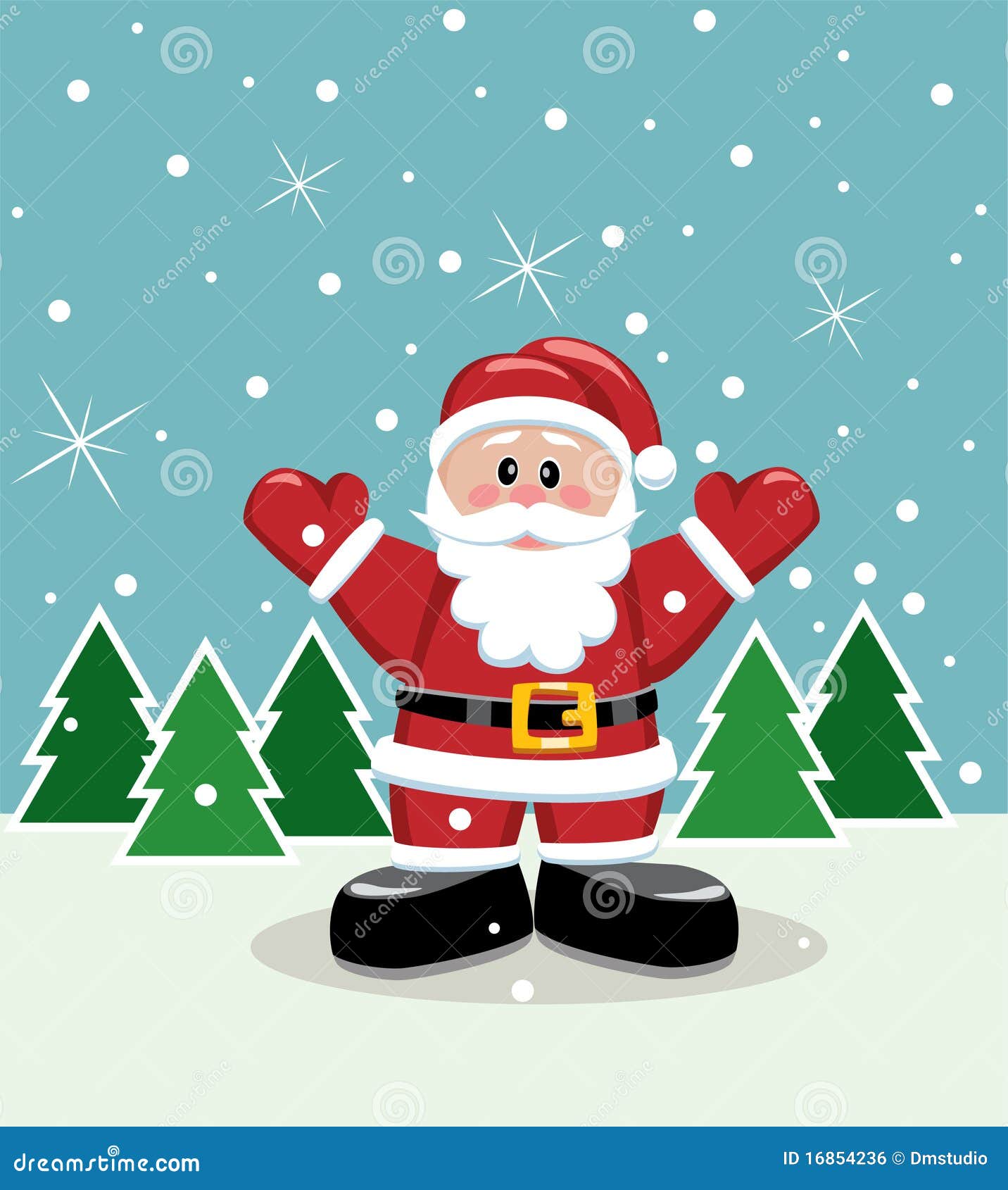 Santa on ice stock vector. Illustration of hand, face - 16854236