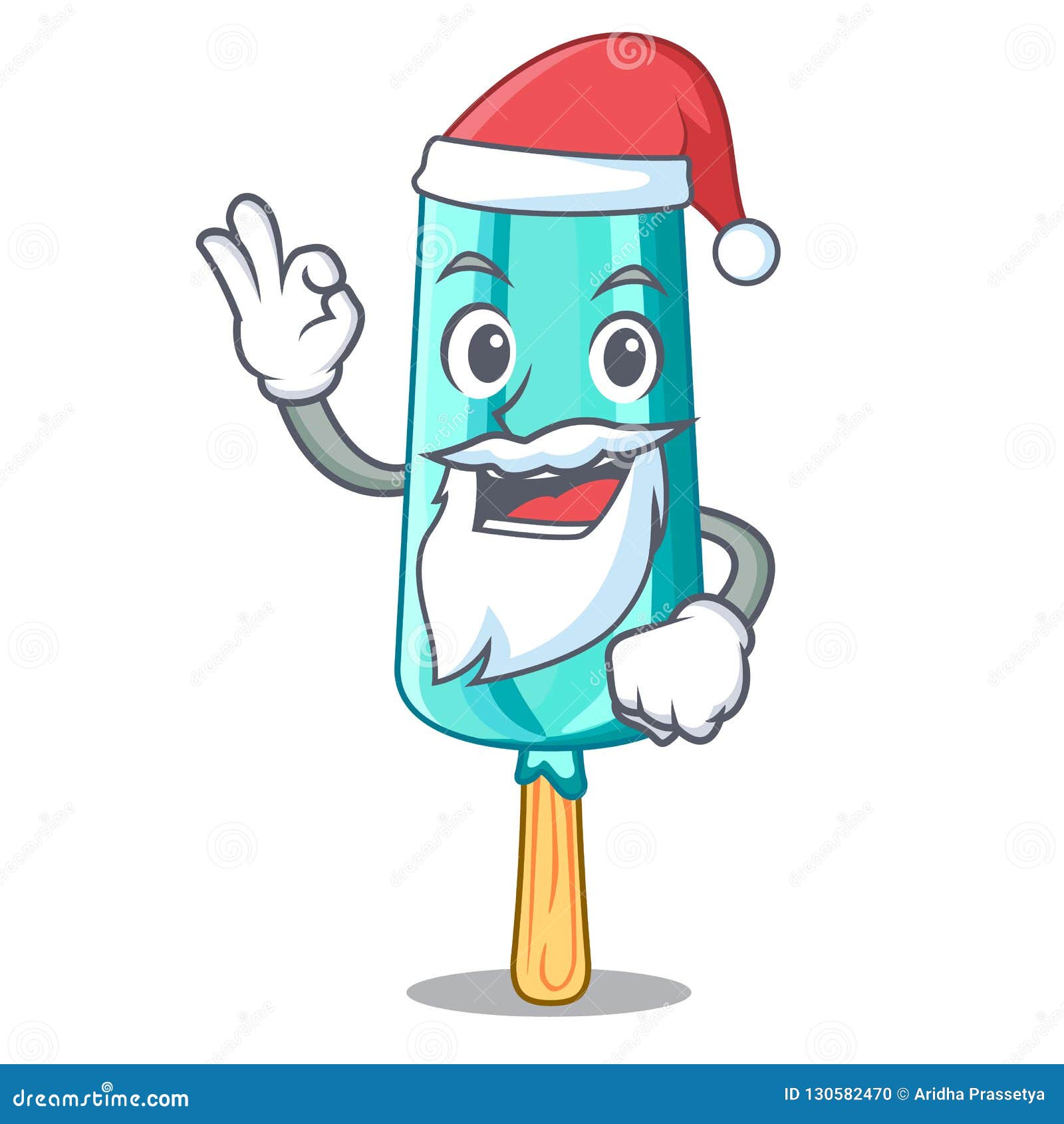 Santa Ice Cream Shaped Stick on Mascot Stock Vector - Illustration of ...