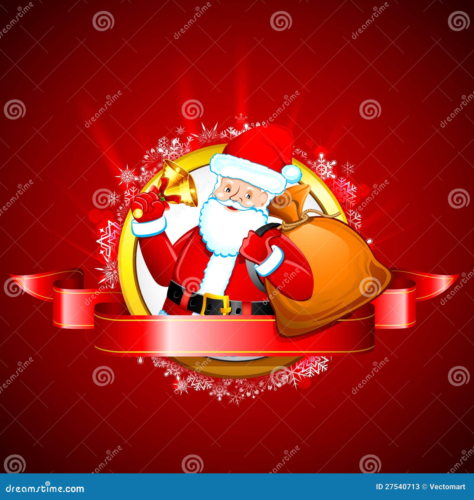 Santa with Jingle Bell stock vector. Illustration of goodies - 27540713