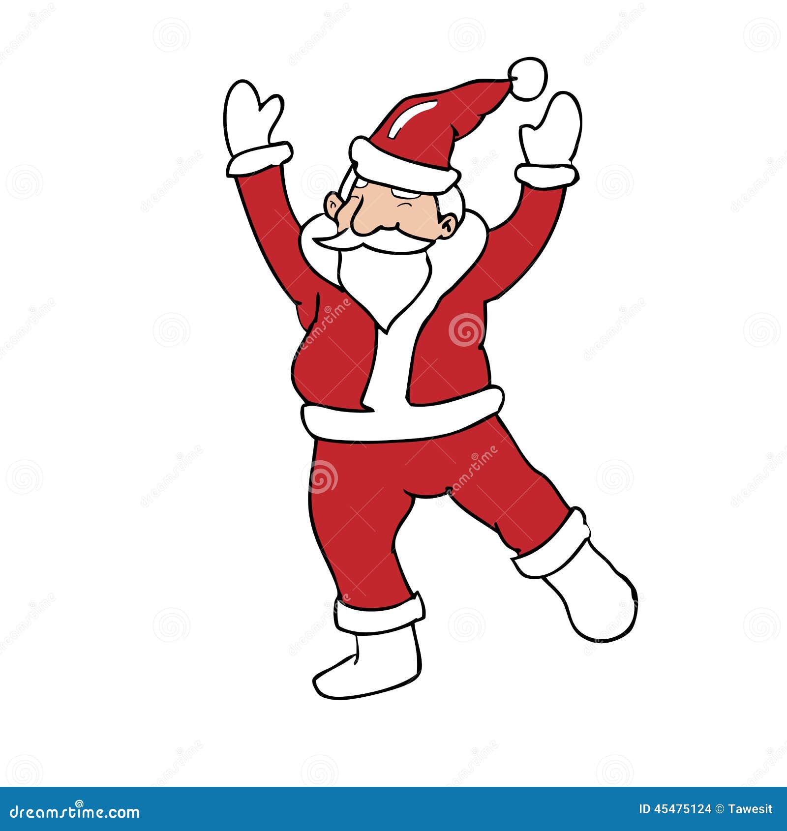 Santa jump[ stock vector. Illustration of cold, retro - 45475124