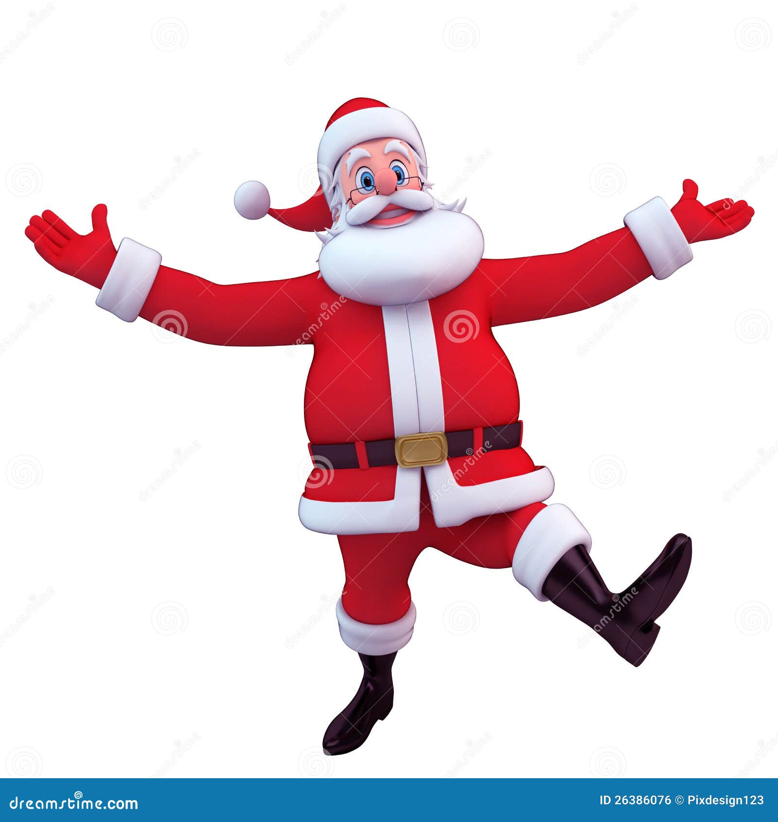 Santa is jumping with joy stock illustration. Illustration of actions ...