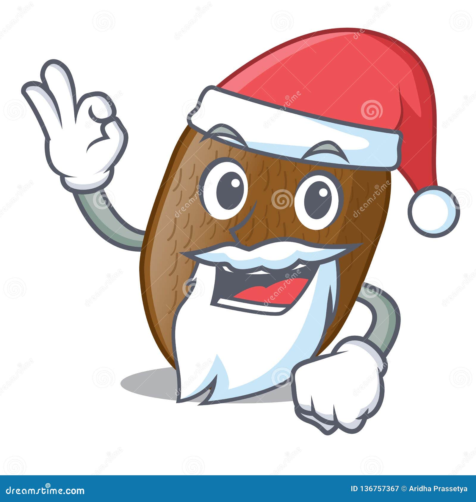 Santa Kiwifruit is Placed on Mascot Plate Stock Vector - Illustration ...