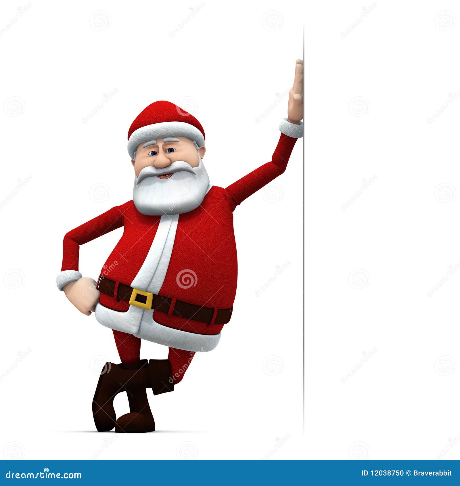 Santa Leaning Against a Big Sign Stock Illustration - Illustration of ...