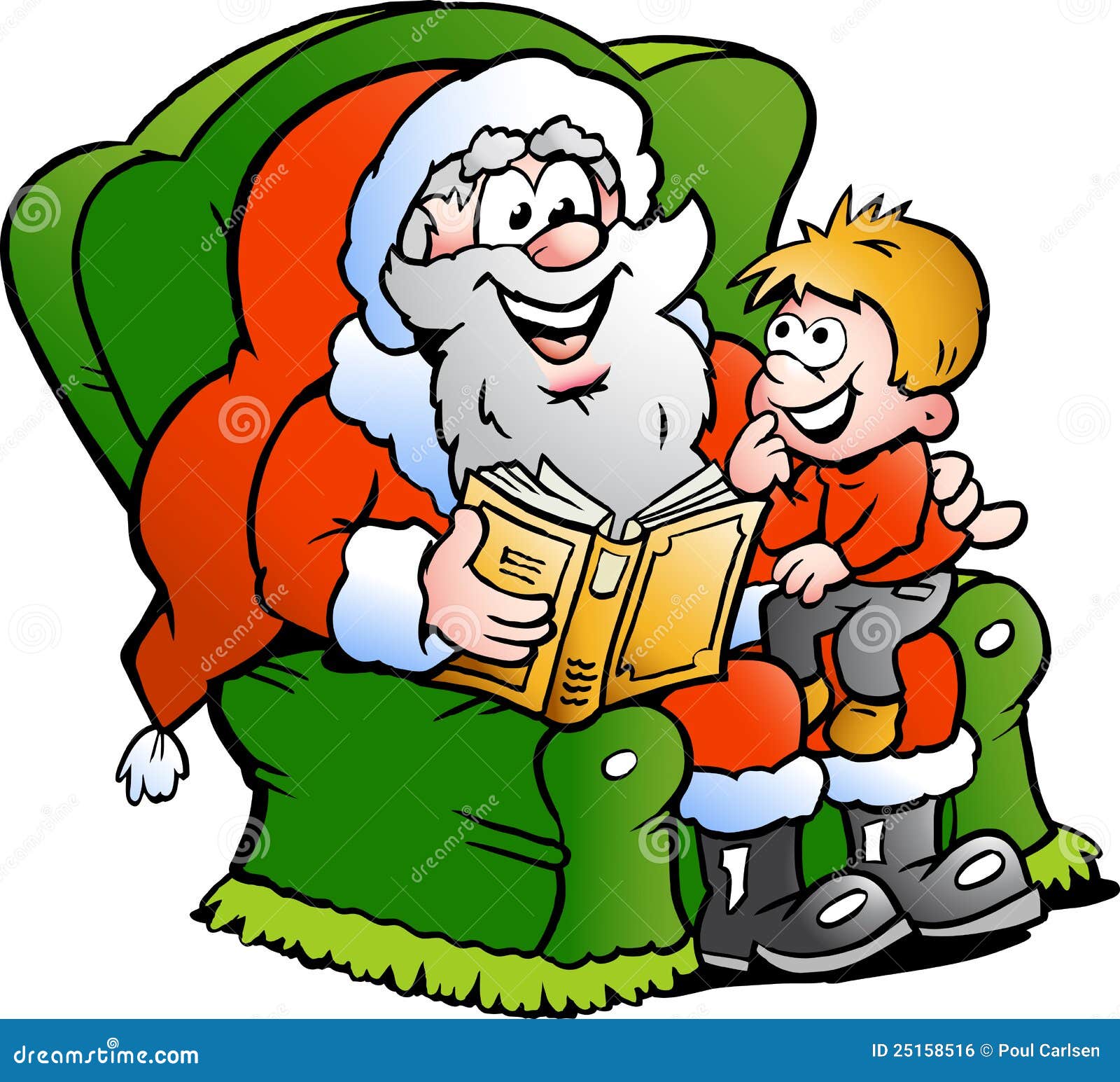 Santa and a little boy stock vector. Illustration of claus - 25158516