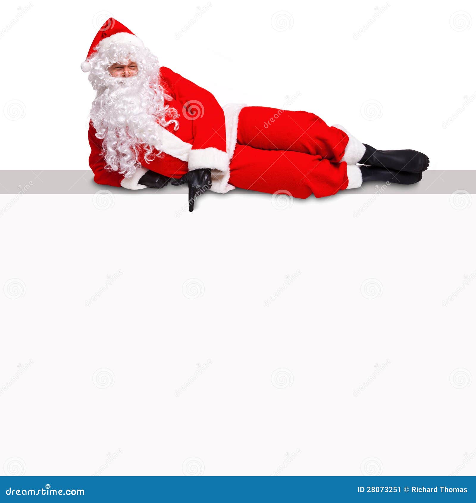 Santa Lying on a Blank Billboard Sign Stock Image - Image of person ...