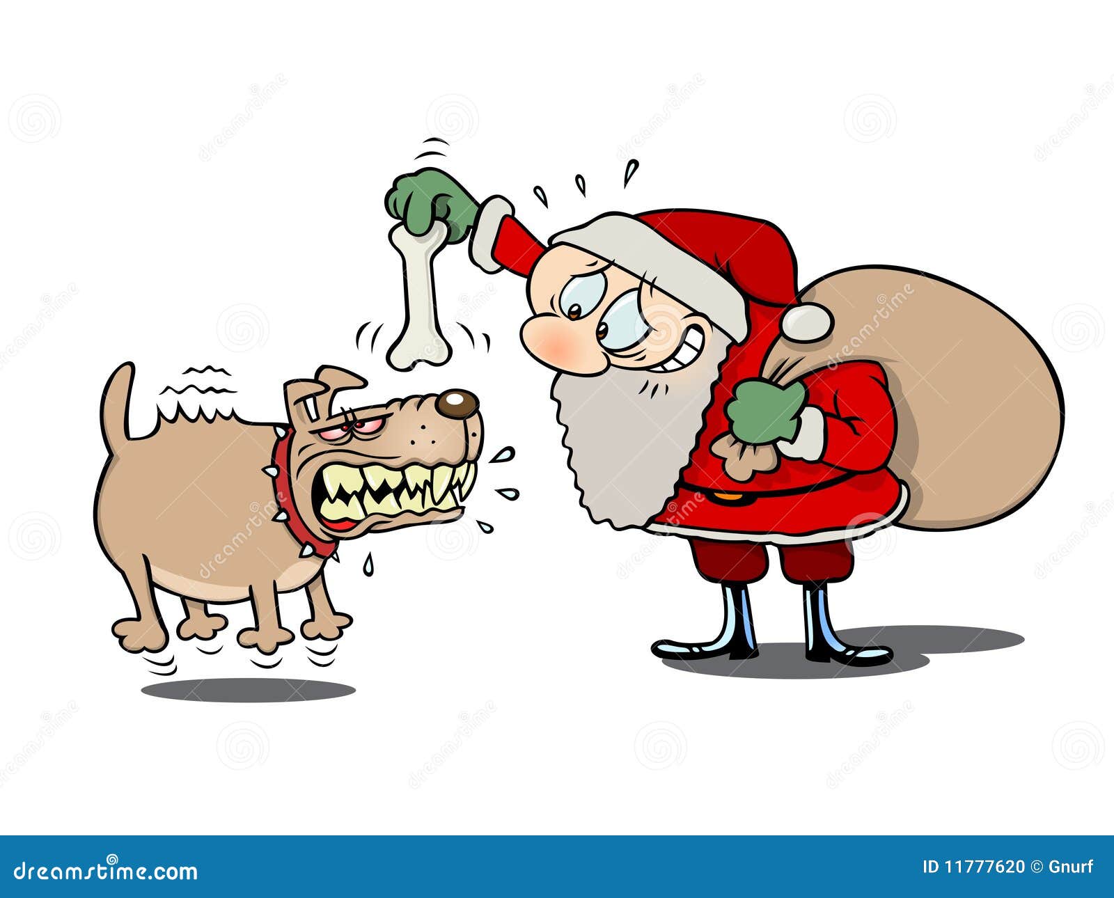 Santa and the mad dog stock vector. Illustration of scary - 11777620