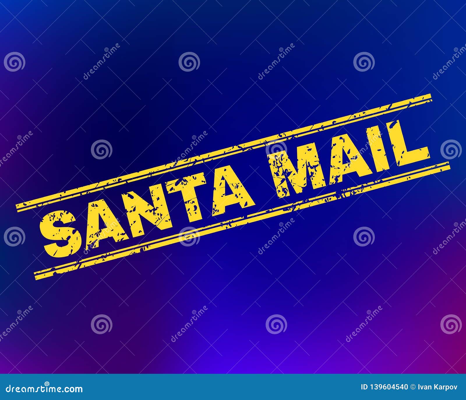 SANTA MAIL Grunge Stamp Seal on Gradient Background Stock Vector ...