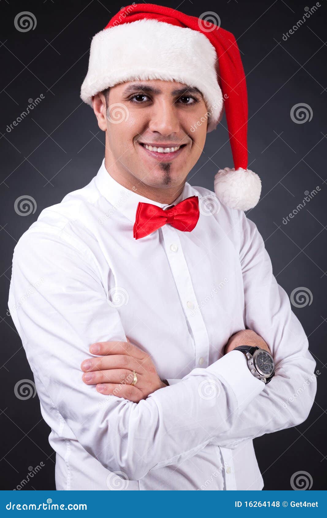 Santa man stock photo. Image of friendly, forefinger - 16264148