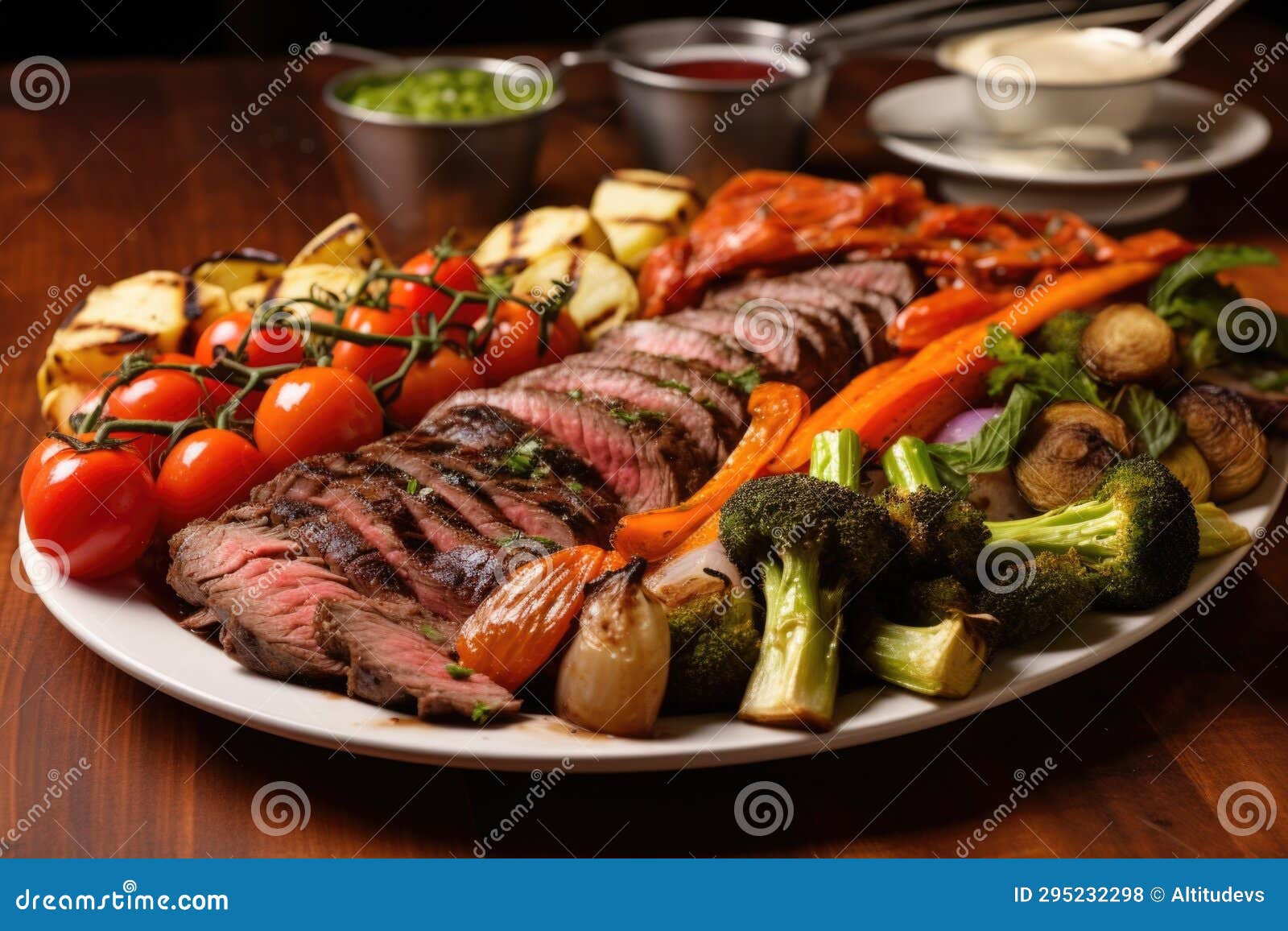 Santa Maria Bbq Grilled Vegetables with a Tri-tip Stock Photo - Image ...