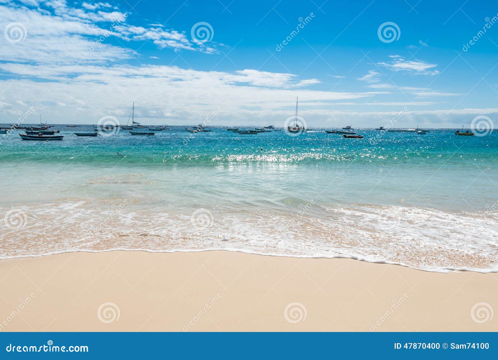 Santa Maria Beach in Sal Cape Verde - Cabo Verde Stock Photo - Image of ...