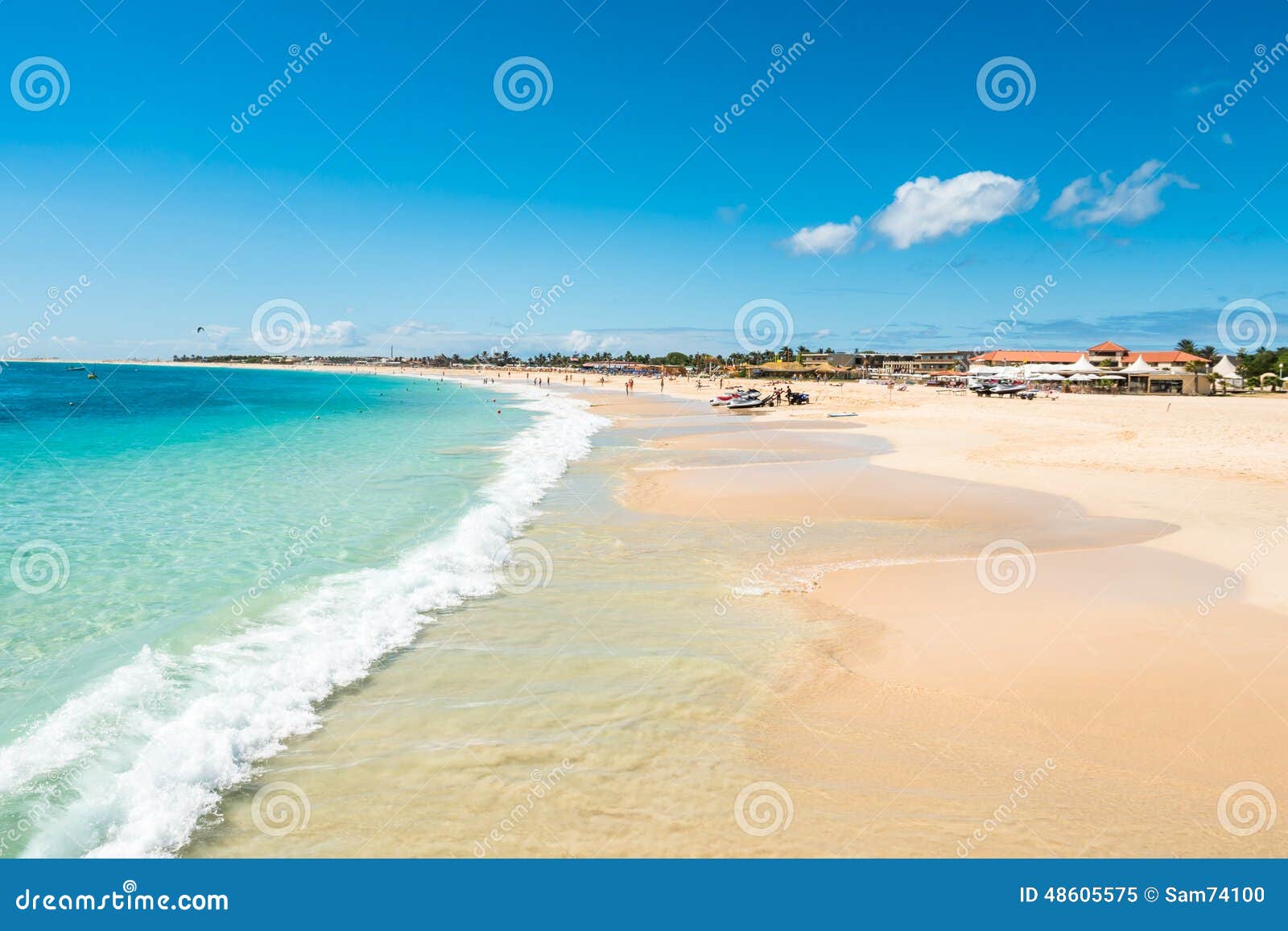 Santa Maria Beach in Sal Cape Verde - Cabo Verde Stock Image - Image of ...