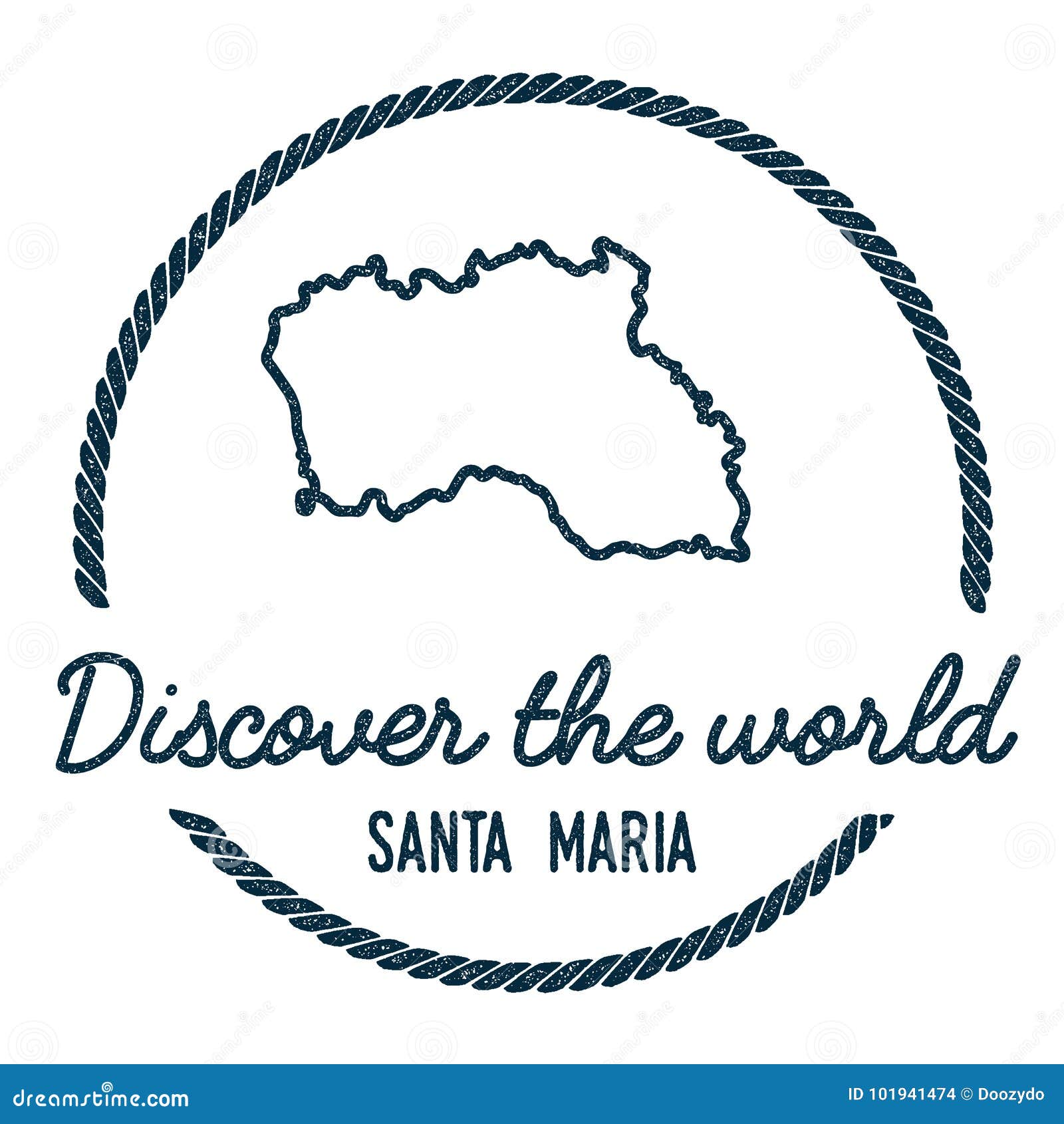 Santa Maria Island Map Outline Ilustração do Vetor - Ilustração de selo ...