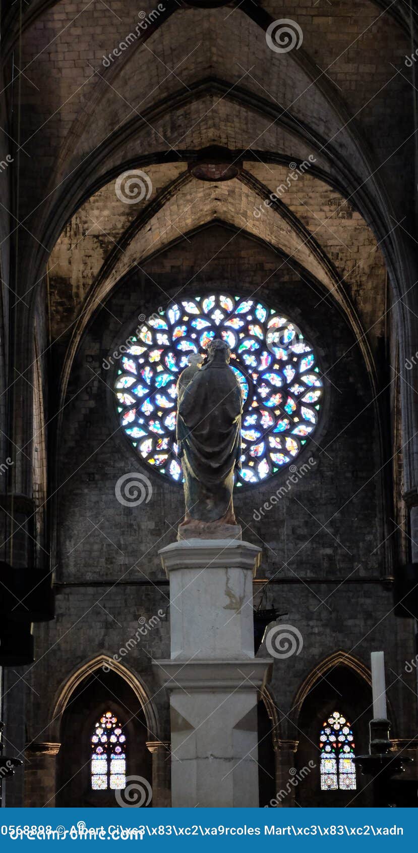 Santa Maria and the Rosette Stock Photo - Image of virgen, structural ...