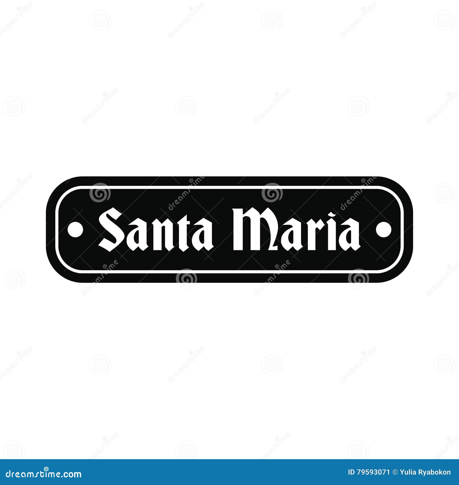 Santa Maria sign icon stock vector. Illustration of journey - 79593071