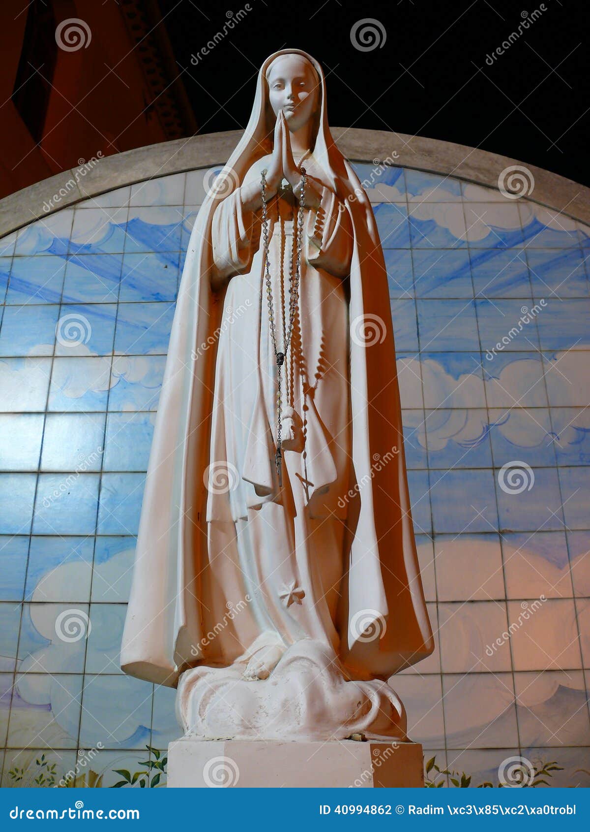 Statue of Virgin Mary Holding Rosary, Scalea, Italy Stock Photo - Image ...