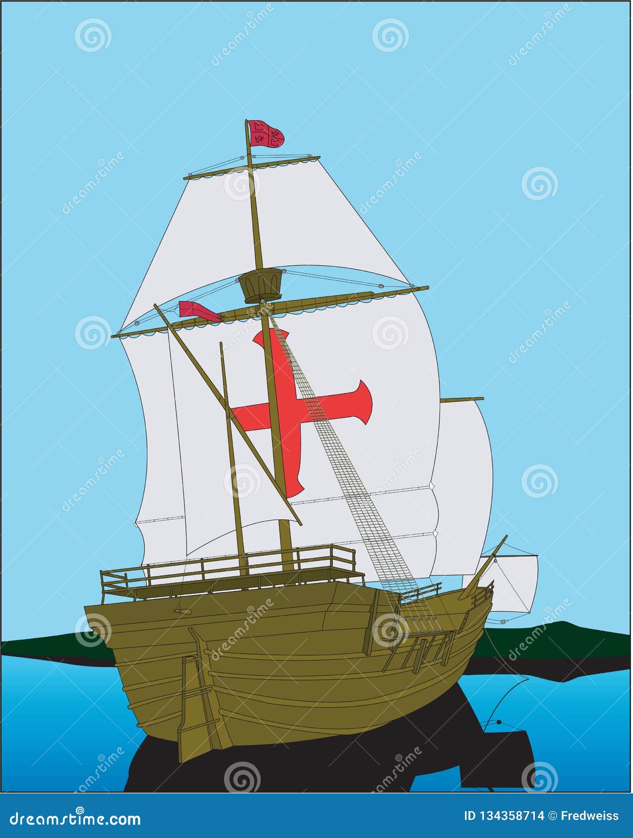 Santa Maria Vector Illustration Vector Illustratie - Illustration of ...