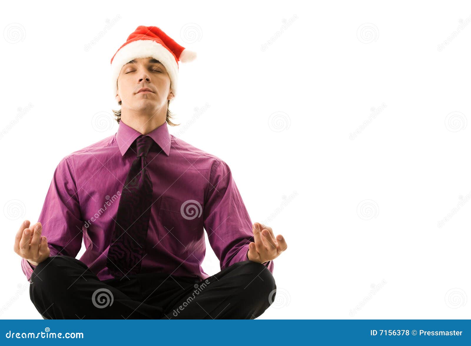 Santa meditating stock photo. Image of male, relaxing - 7156378