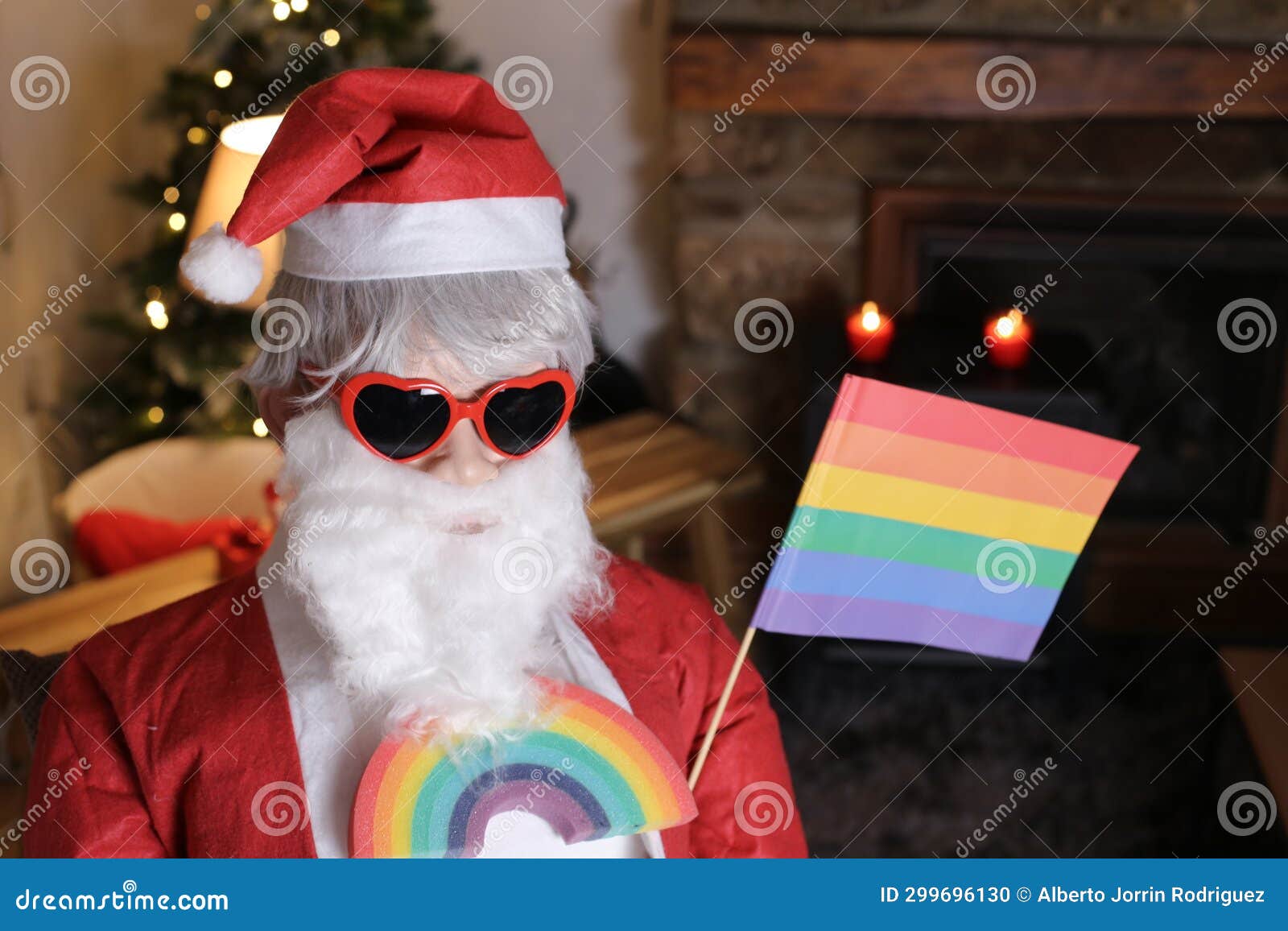 Santa Moderno Claus Apoiando a Diversidade Foto de Stock - Imagem de ...