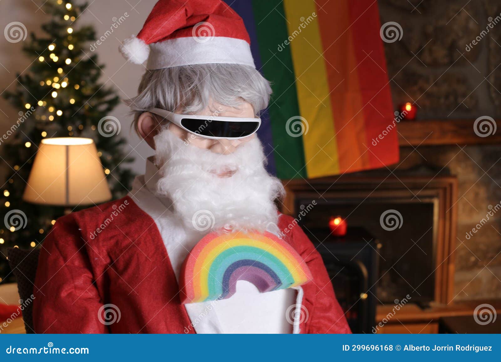 Santa Moderno Claus Apoiando a Diversidade Foto de Stock - Imagem de ...