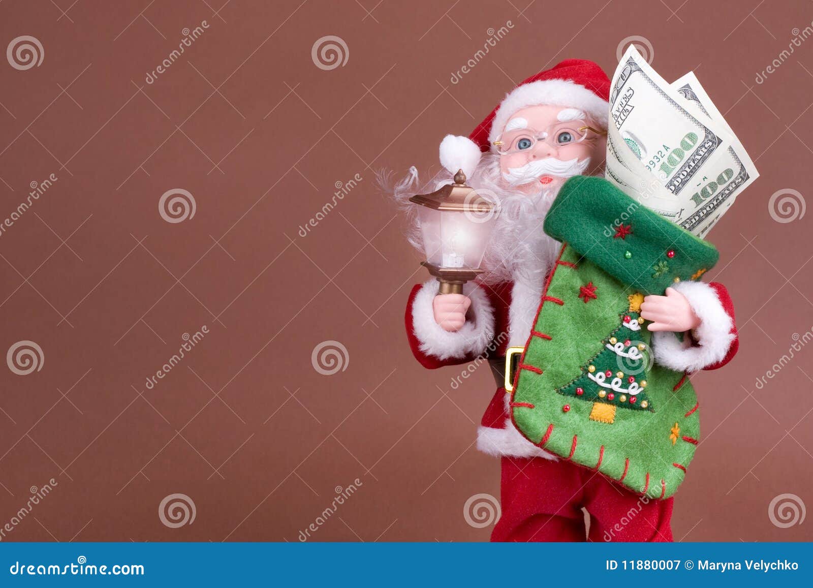 Santa with money stock image. Image of wealth, season - 11880007
