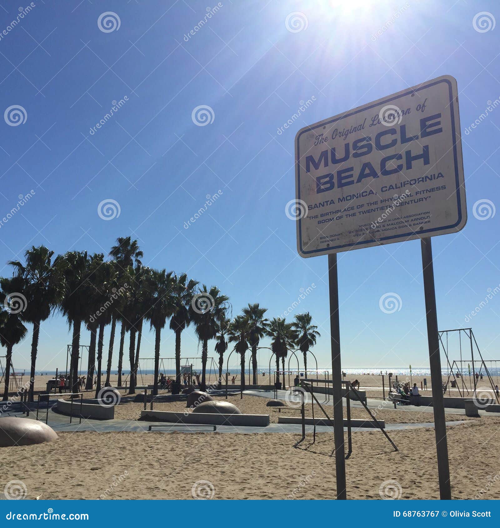 Santa Monica muscle beach stock image. Image of monica - 68763767