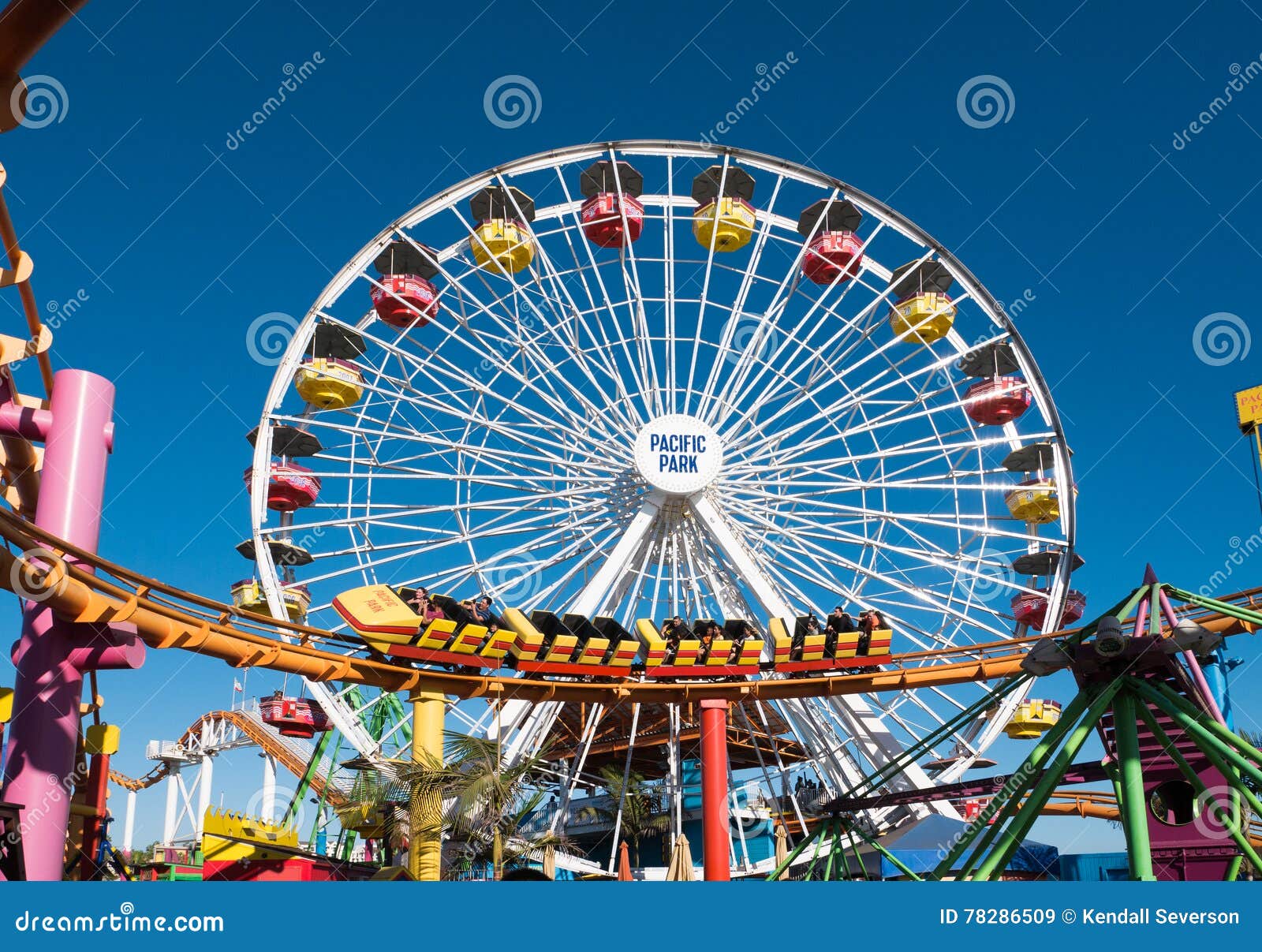 Santa Monica Pier Pacific Park Amusement Rides Imagem de Stock ...