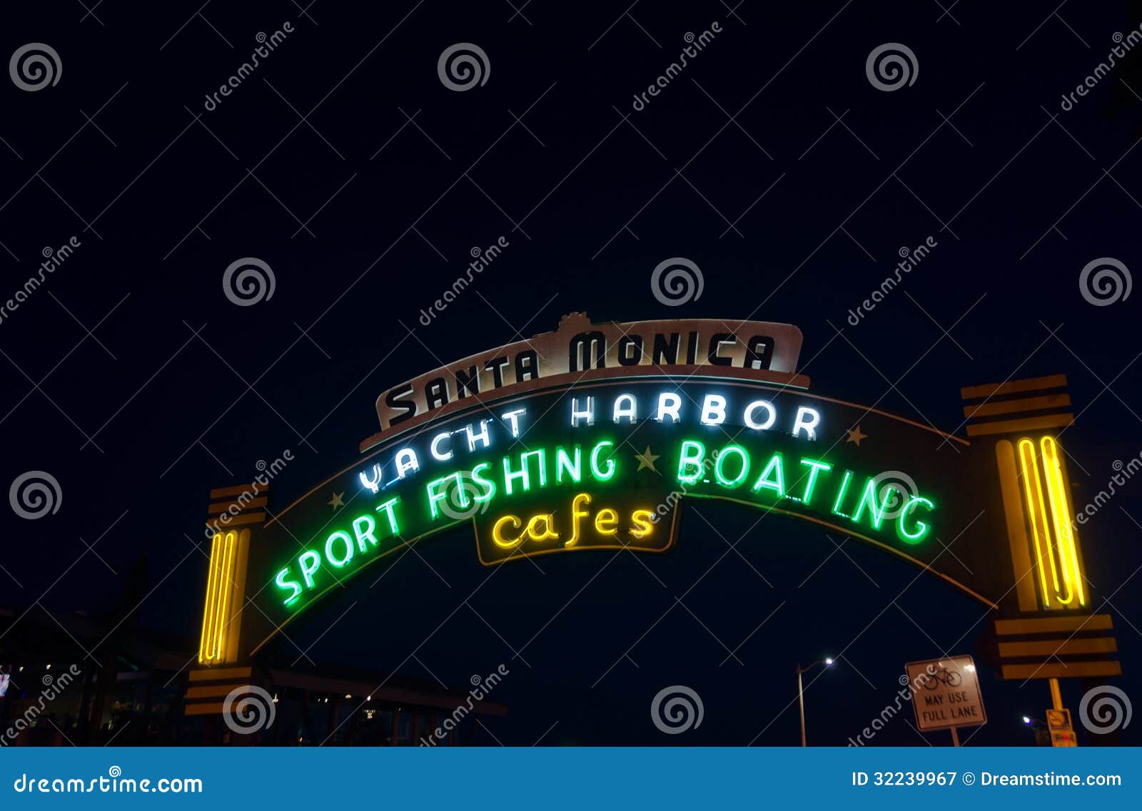 Santa Monica Pier sign stock image. Image of resort, harbor - 32239967