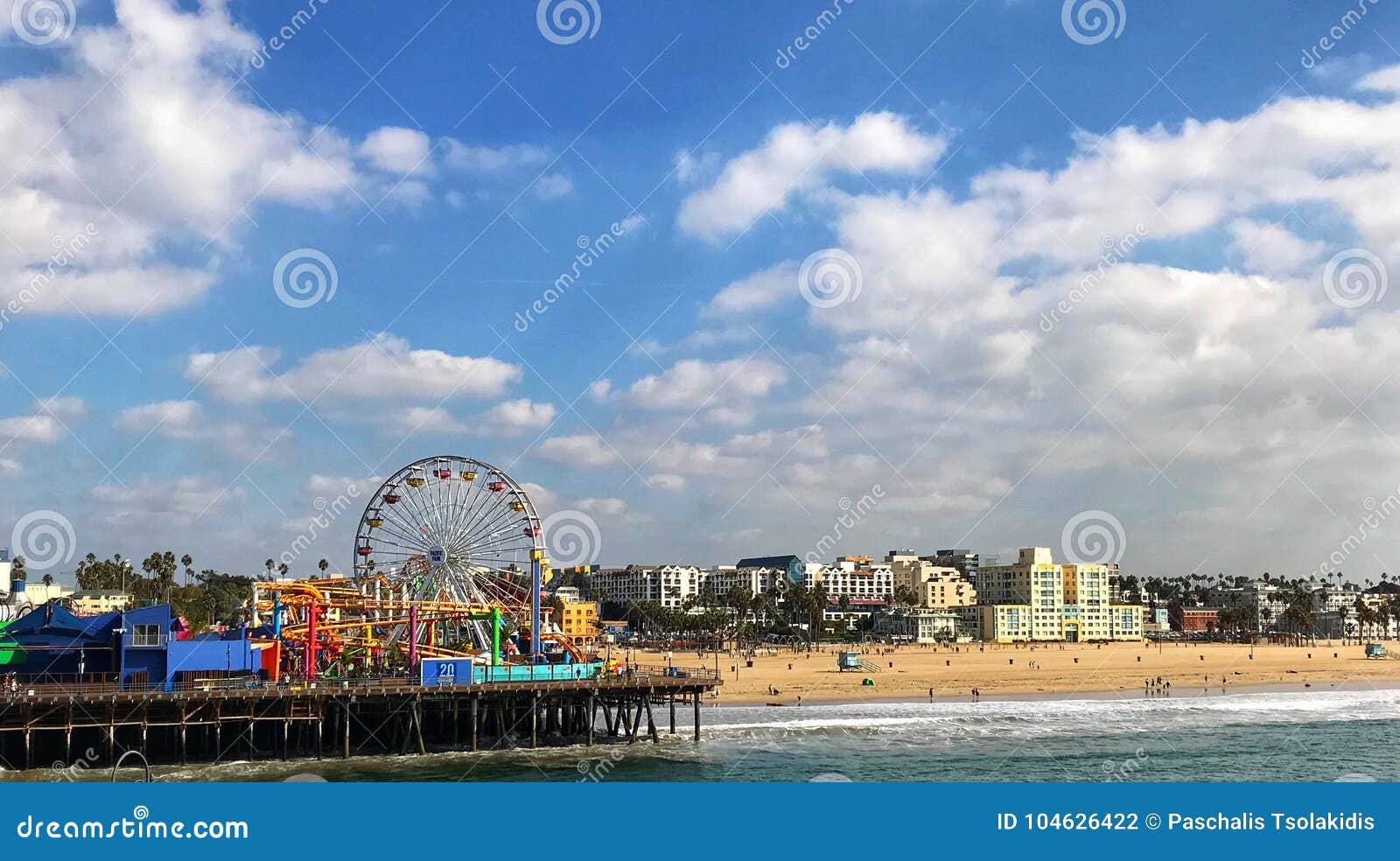 Santa monica pier editorial photography. Image of view - 104626422