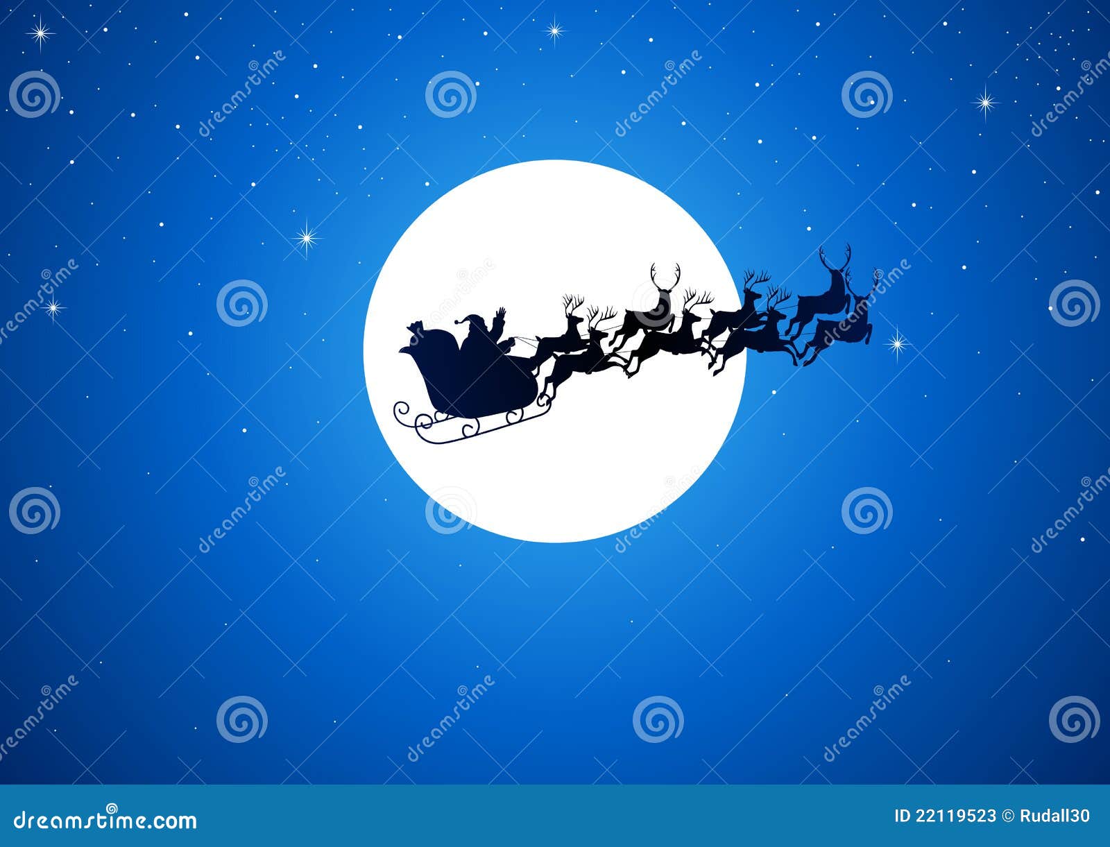 Santa and the Moon stock vector. Illustration of midnight - 22119523