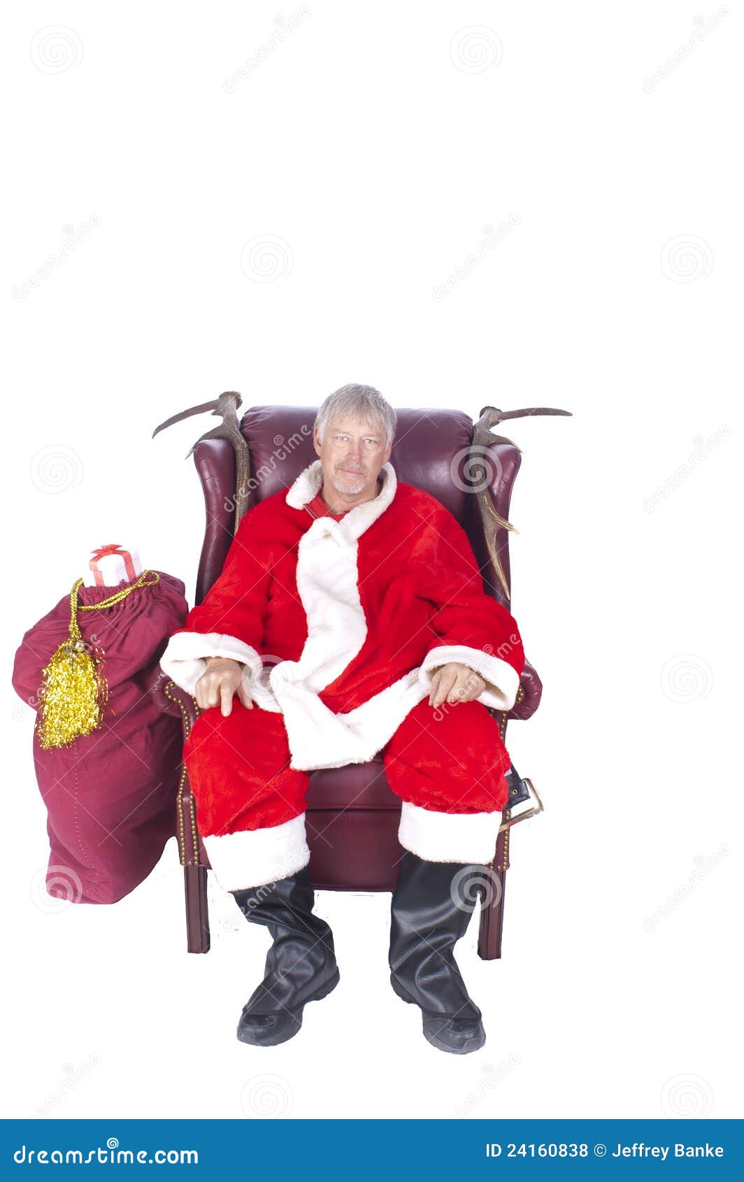 Santa off duty stock photo. Image of elderly, book, claus - 24160838