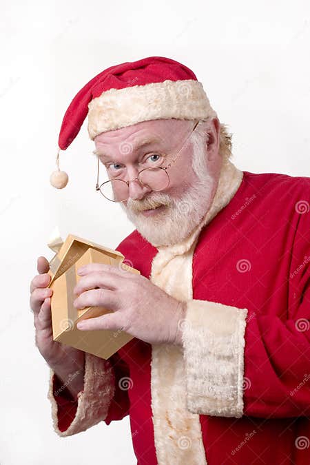 Santa Opening Box stock photo. Image of colorful, claus - 342190