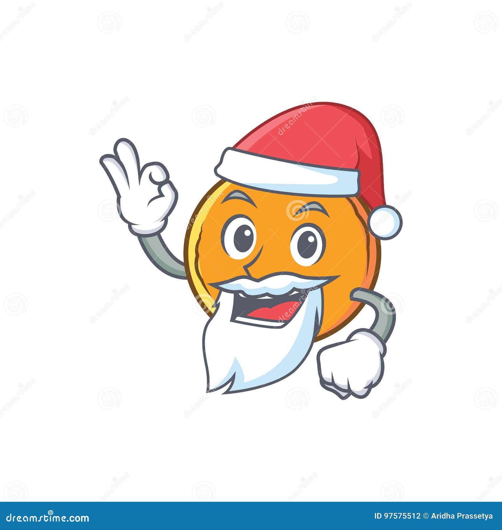 Santa Orange Fruit Cartoon Character Stock Vector - Illustration of ...