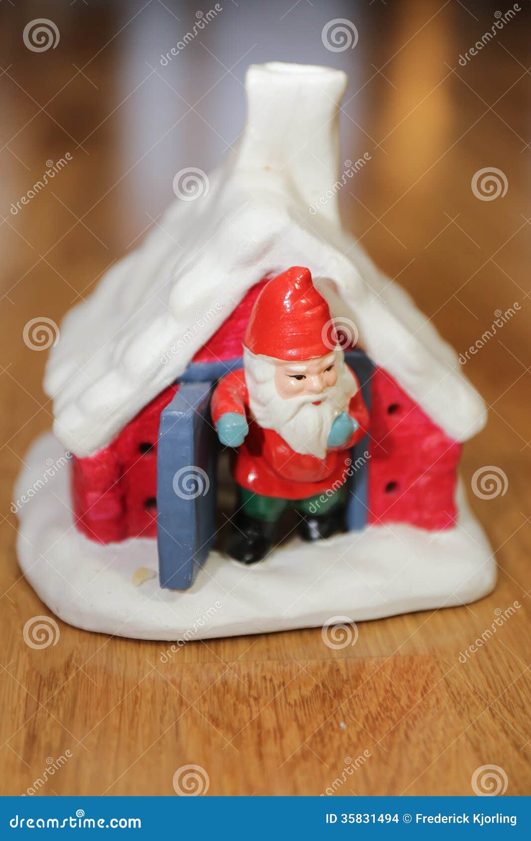 Santa outside cabin stock photo. Image of decoration - 35831494