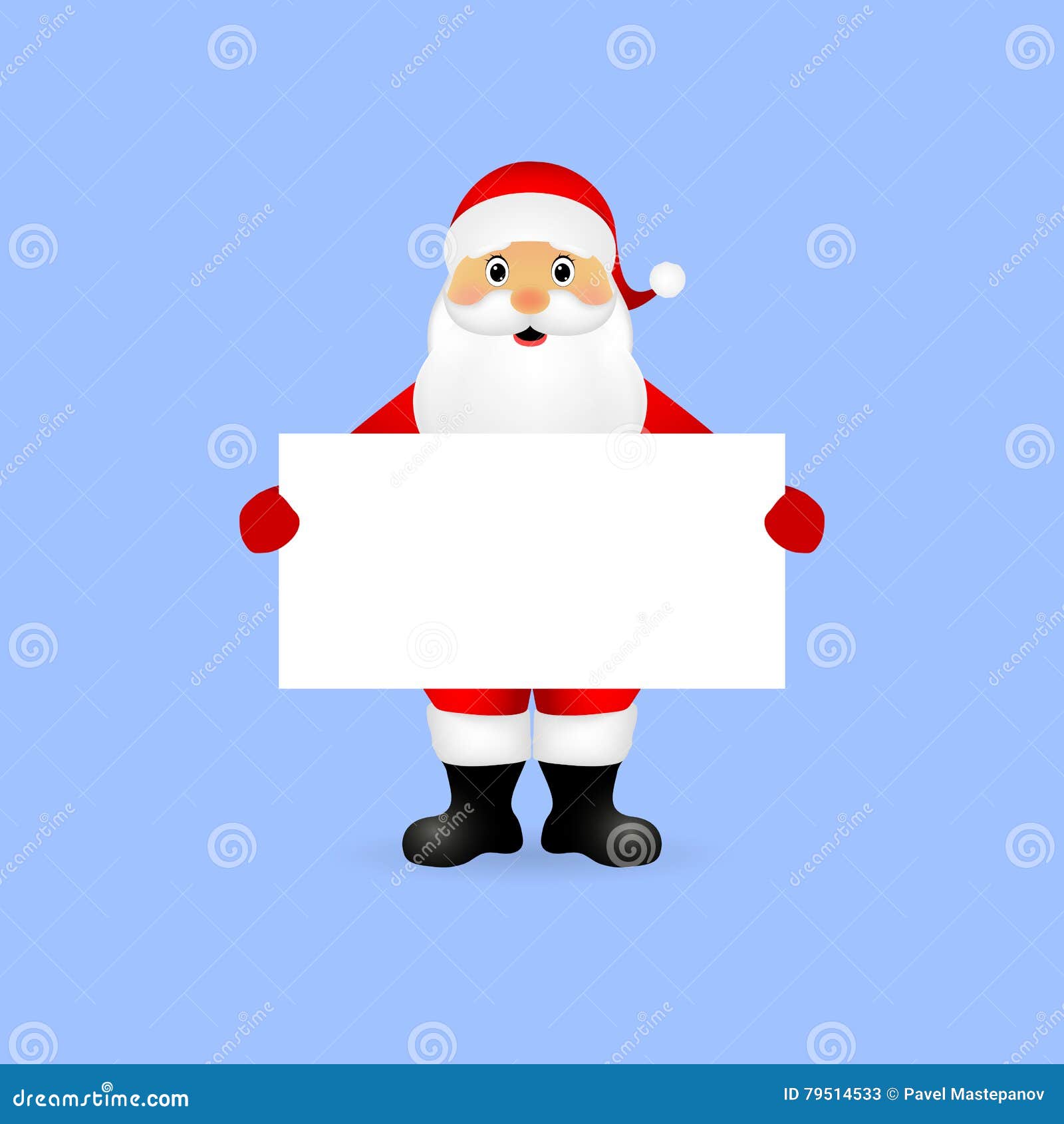 Santa Peeping From Behind Vector Illustration | CartoonDealer.com #79518818