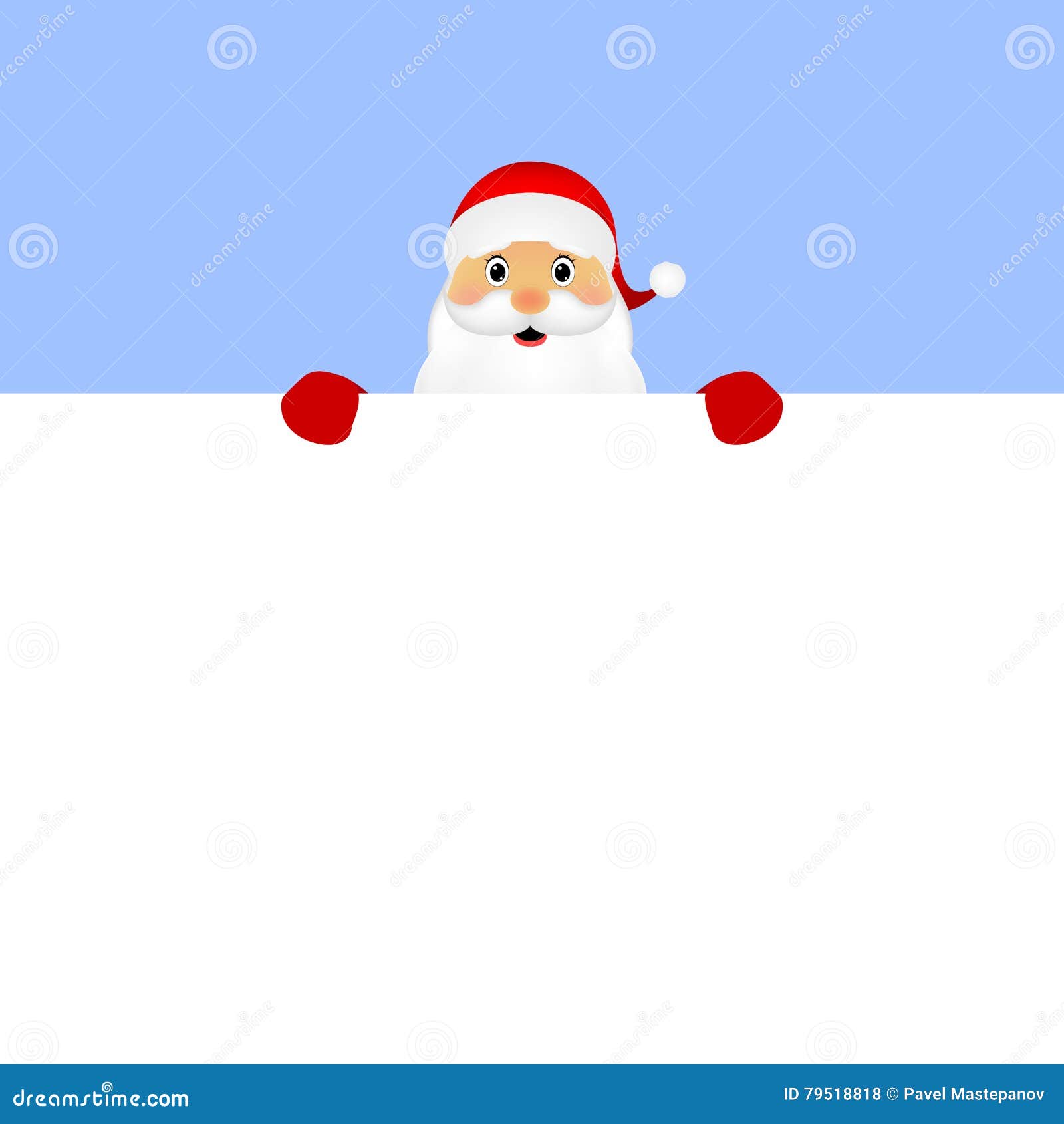 Santa peeping from behind stock vector. Illustration of happy - 79518818