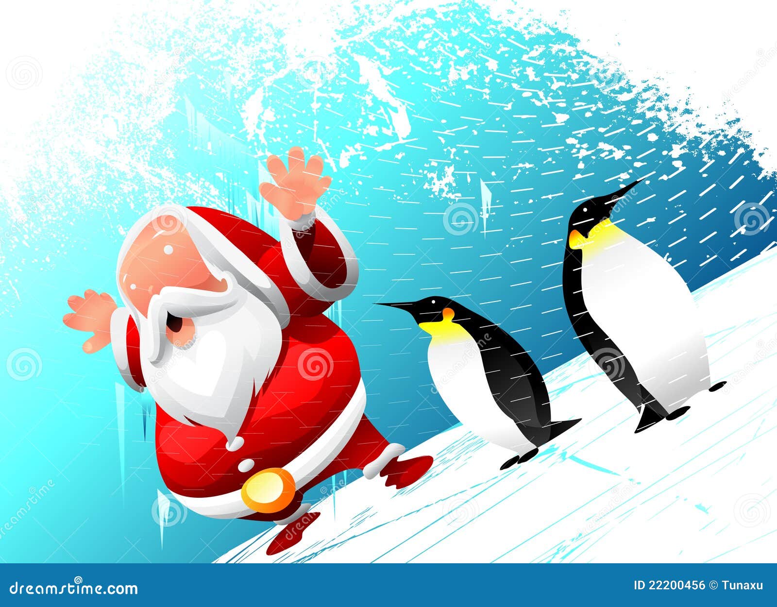 Santa with penguins stock vector. Illustration of ornate - 22200456