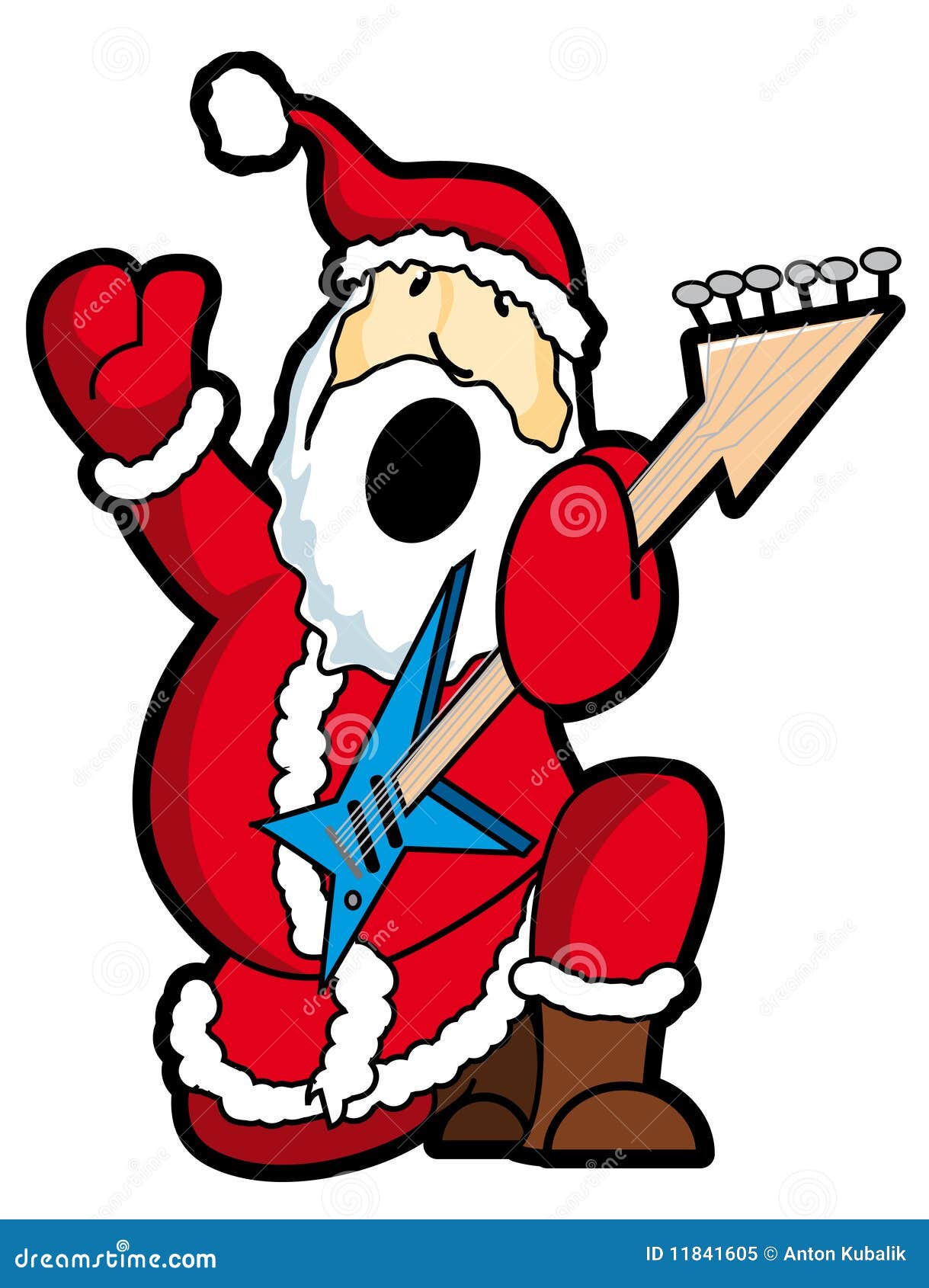 Santa play guitar stock vector. Illustration of gift - 11841605