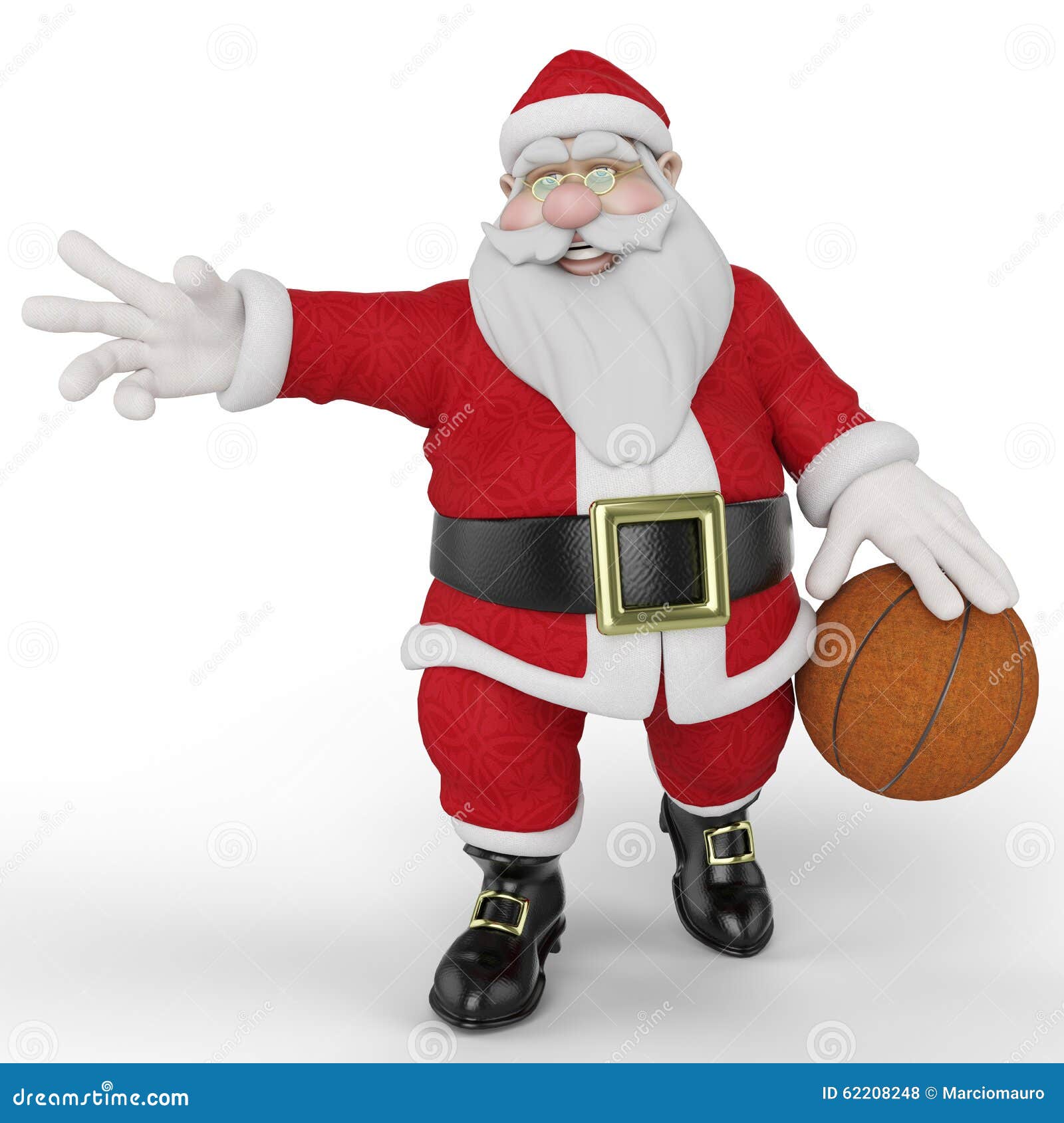 Santa playing basketball stock illustration. Illustration of bows ...