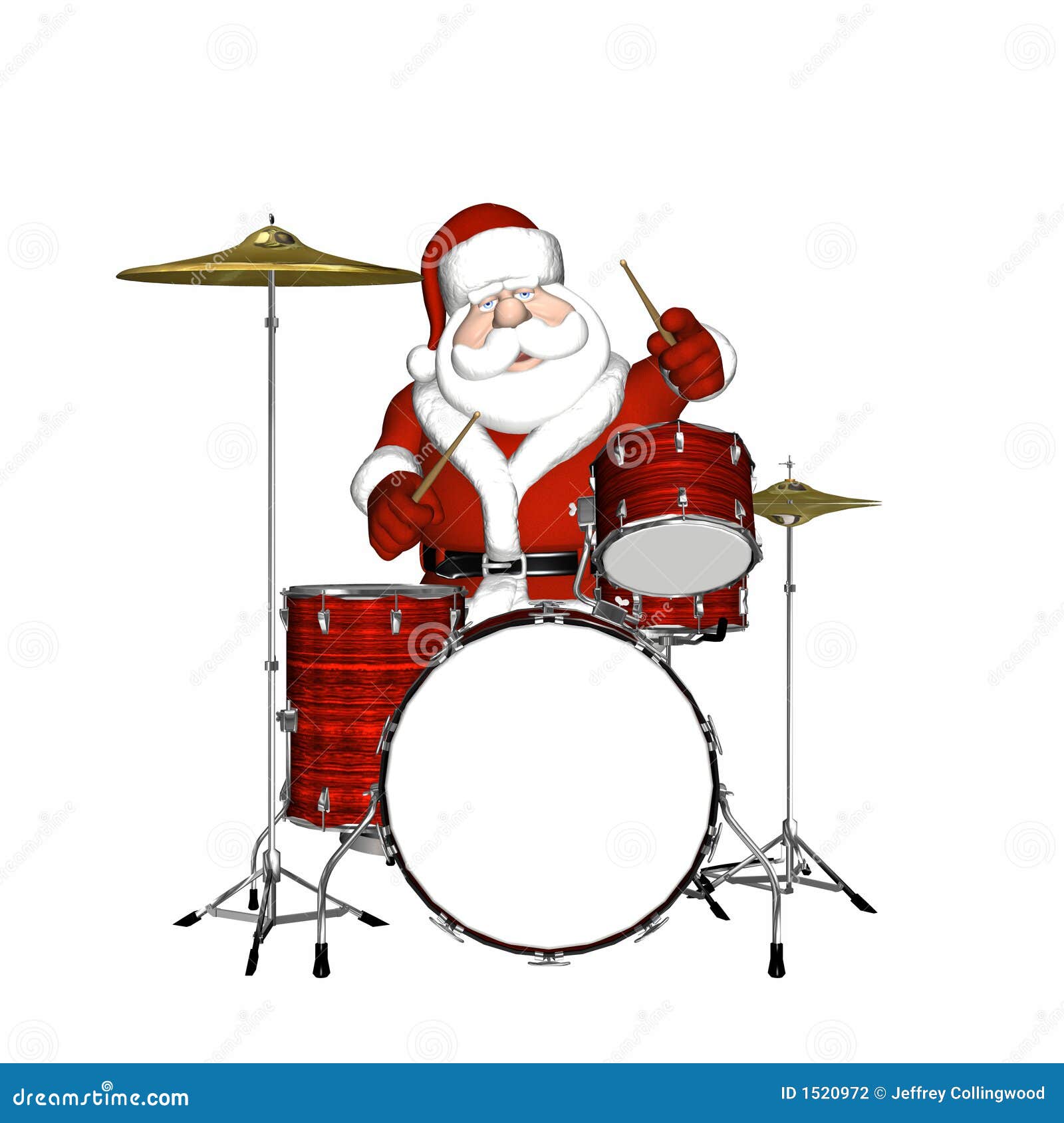 Santa Playing Drums 2 stock illustration. Illustration of christmas ...