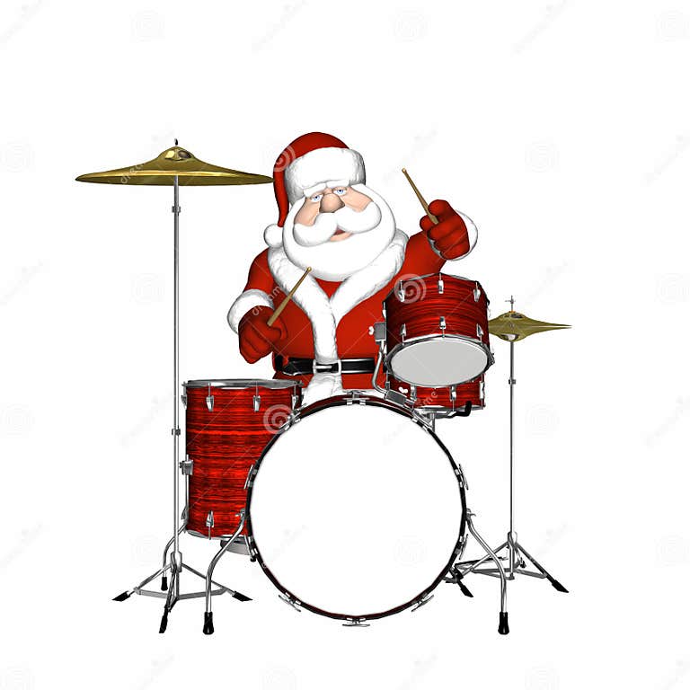 Santa Playing Drums 2 stock illustration. Illustration of christmas ...
